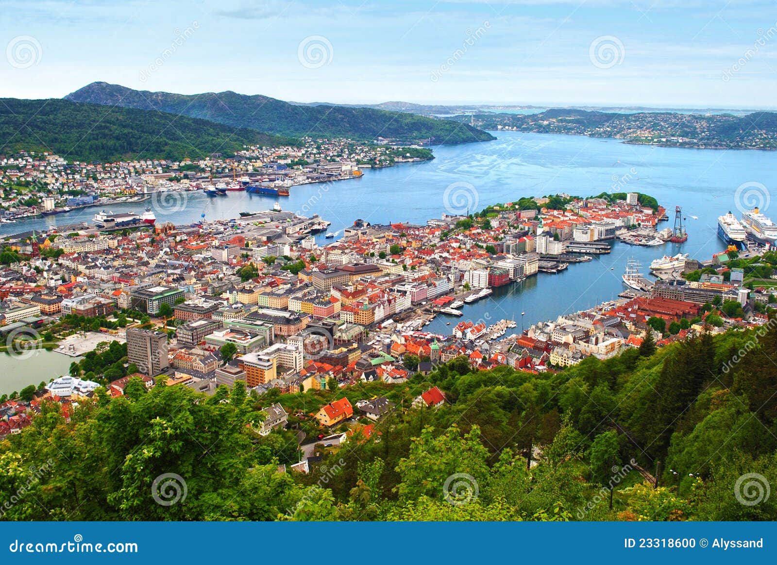 Bergen Norway stock photo. Image of coast, harbor, harbour - 23318600