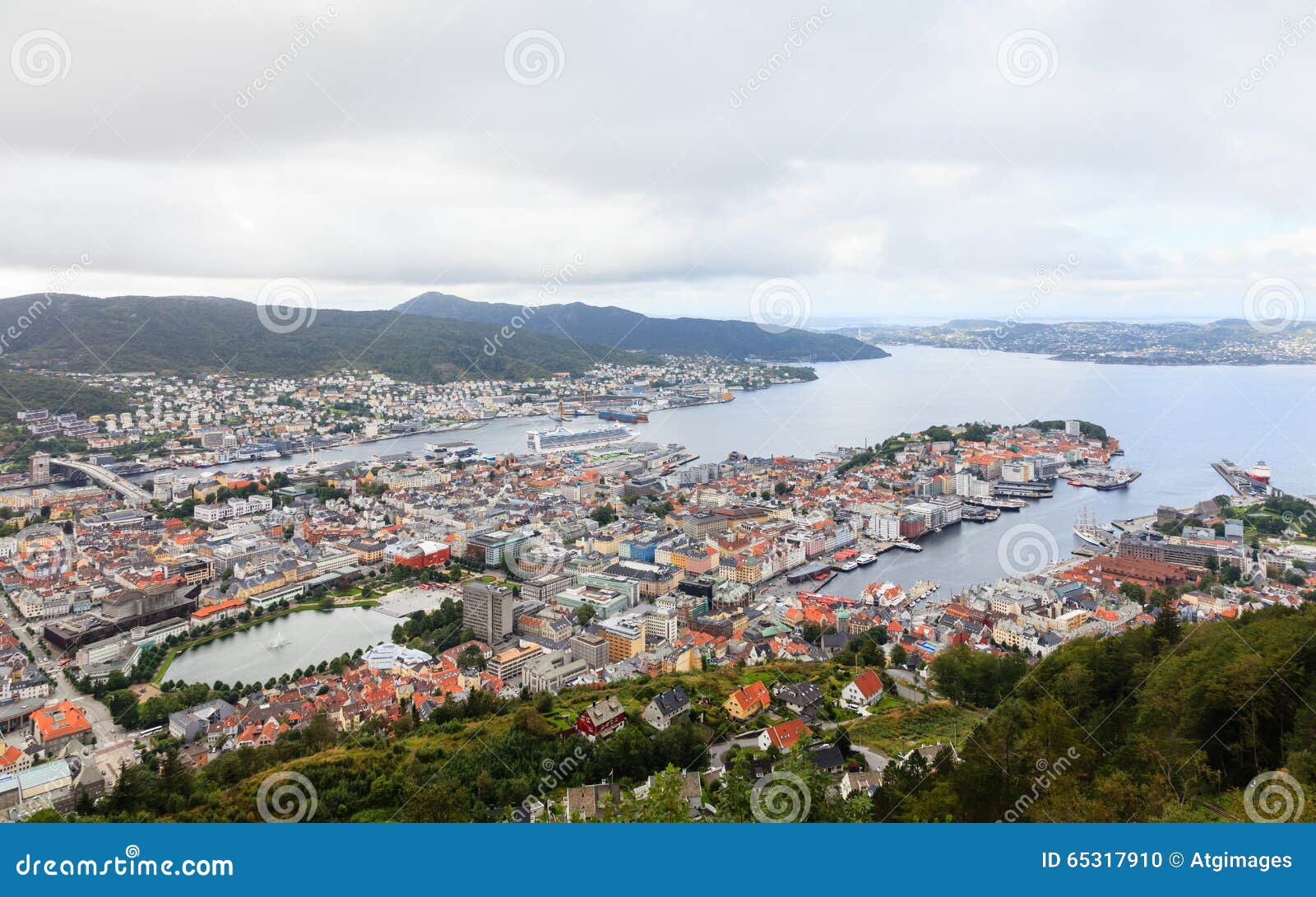Bergen View editorial image. Image of hill, norge, outdoors - 65317910