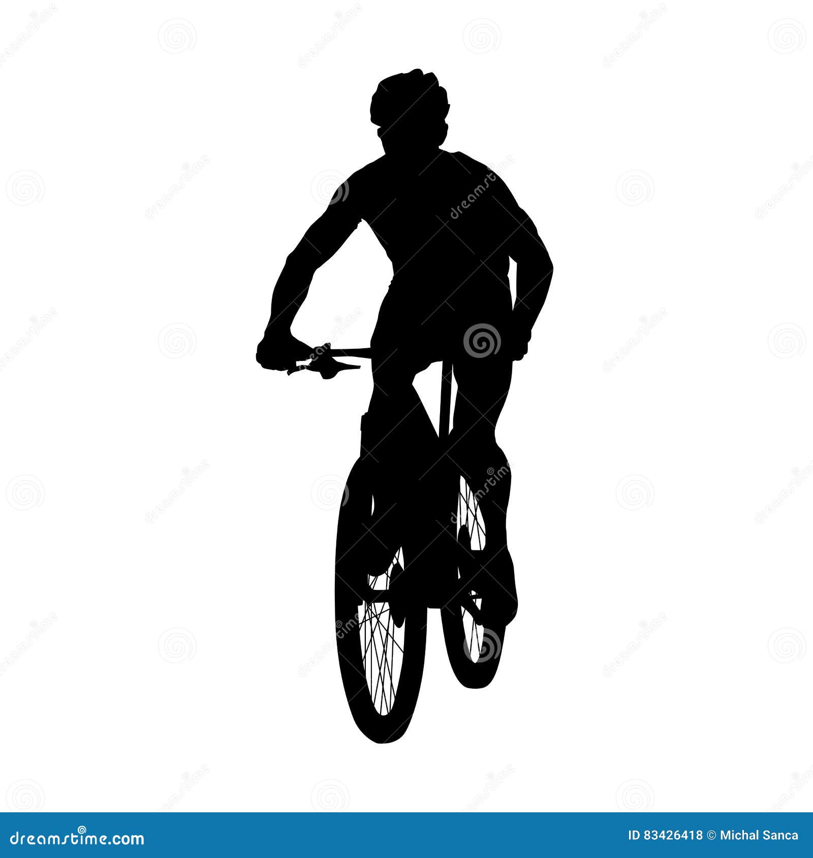 Bergfietser, Fietser Vectorsilhouet Vector Illustratie - Illustration ...