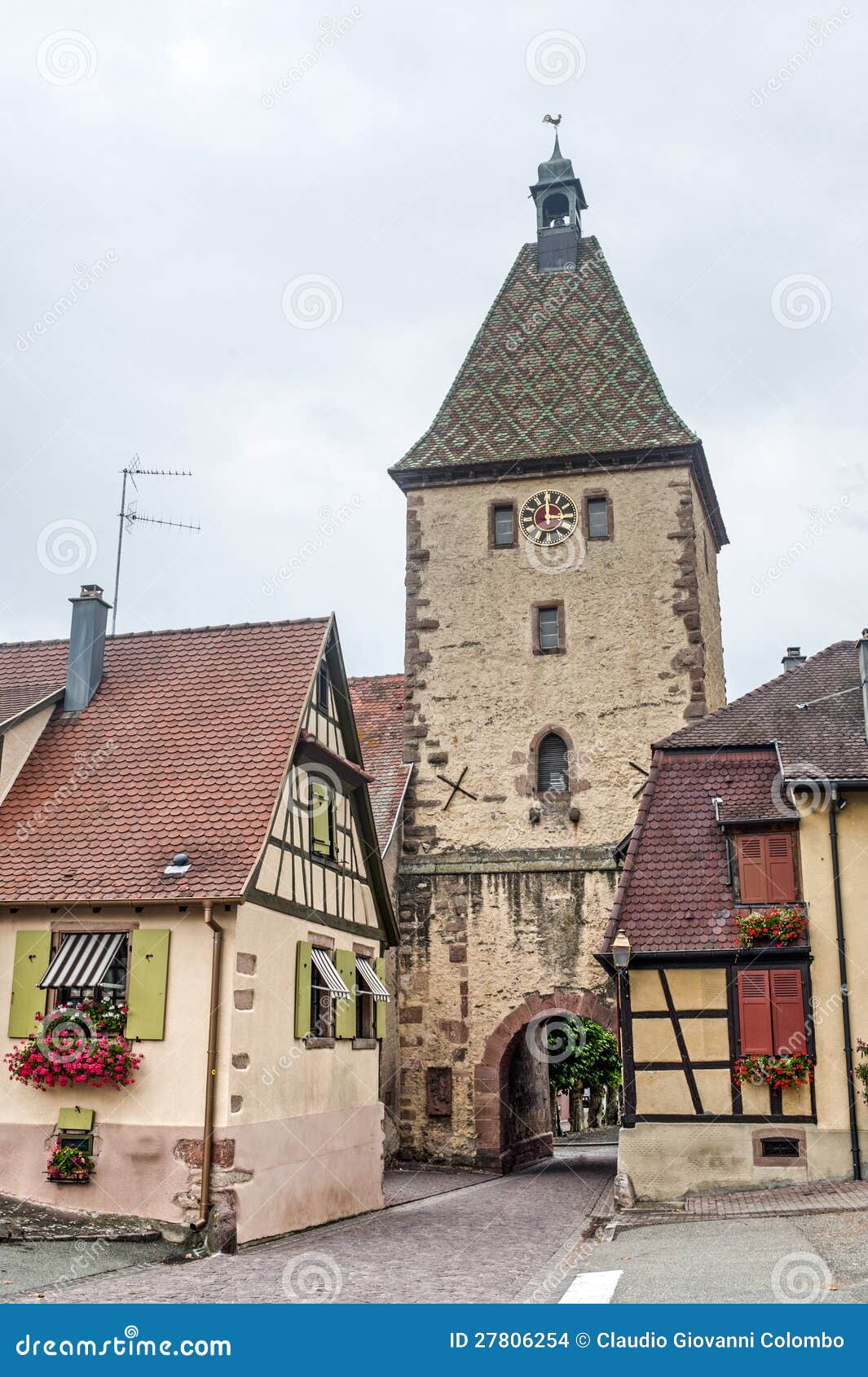 Bergheim (Alsace) stock photo. Image of color, arch, exterior - 27806254