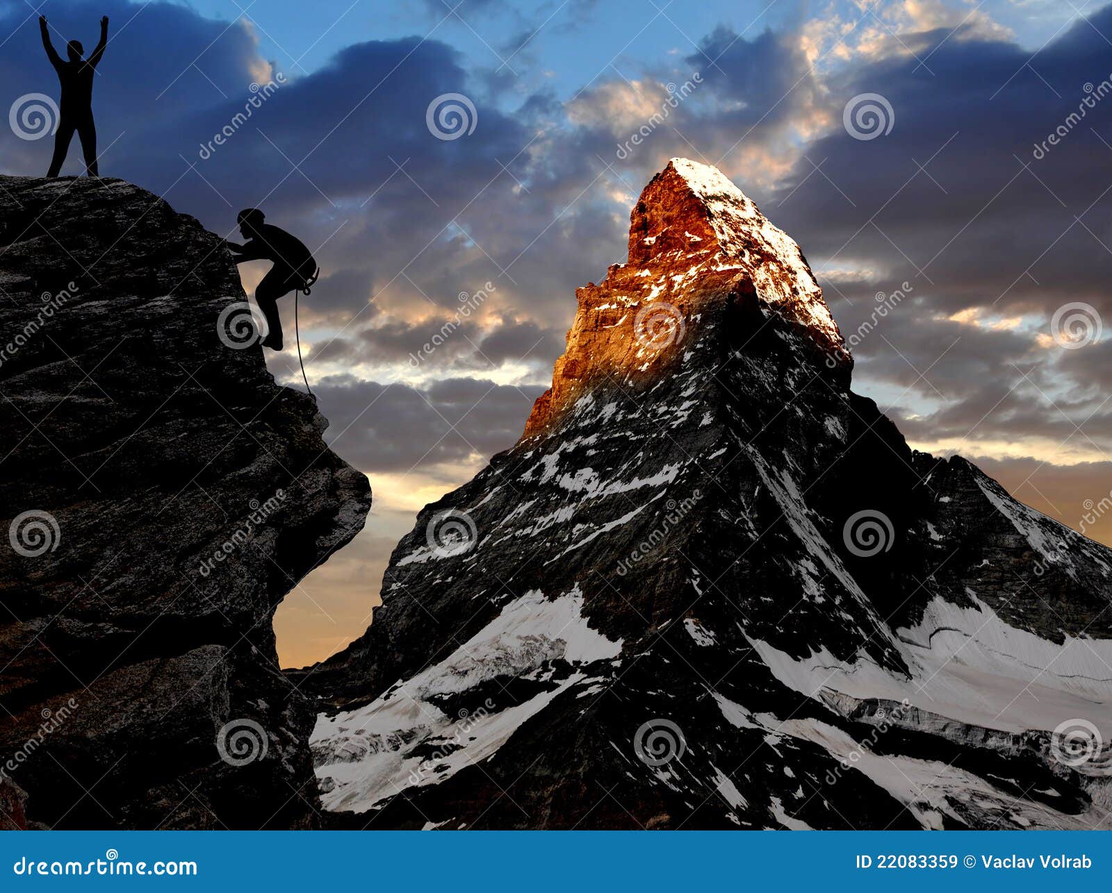 Bergsteiger stockbild. Bild von szenisch, adrenalin, anziehung - 22083359