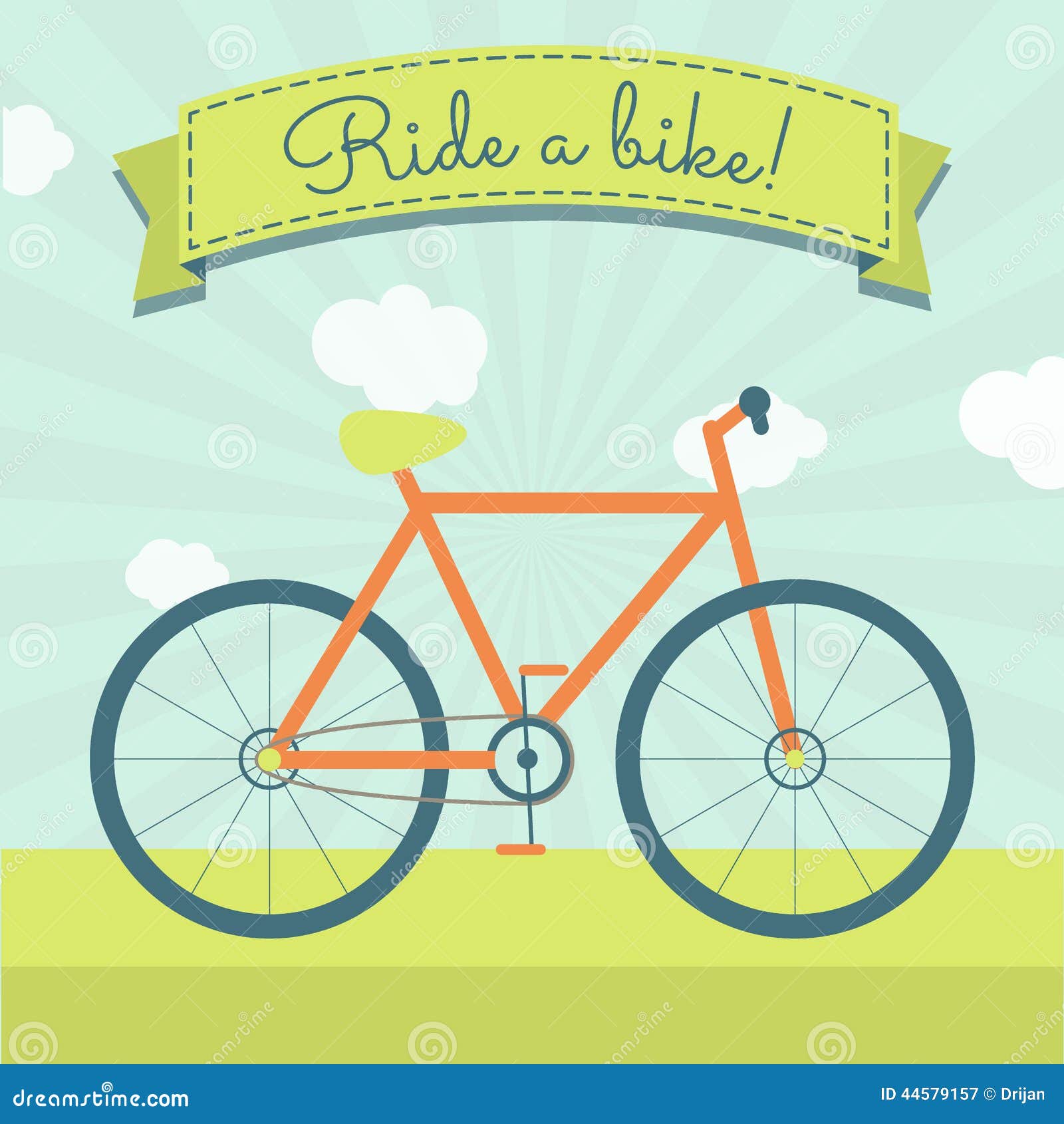 Berijd een Fiets vector illustratie. Illustration of grafisch - 44579157