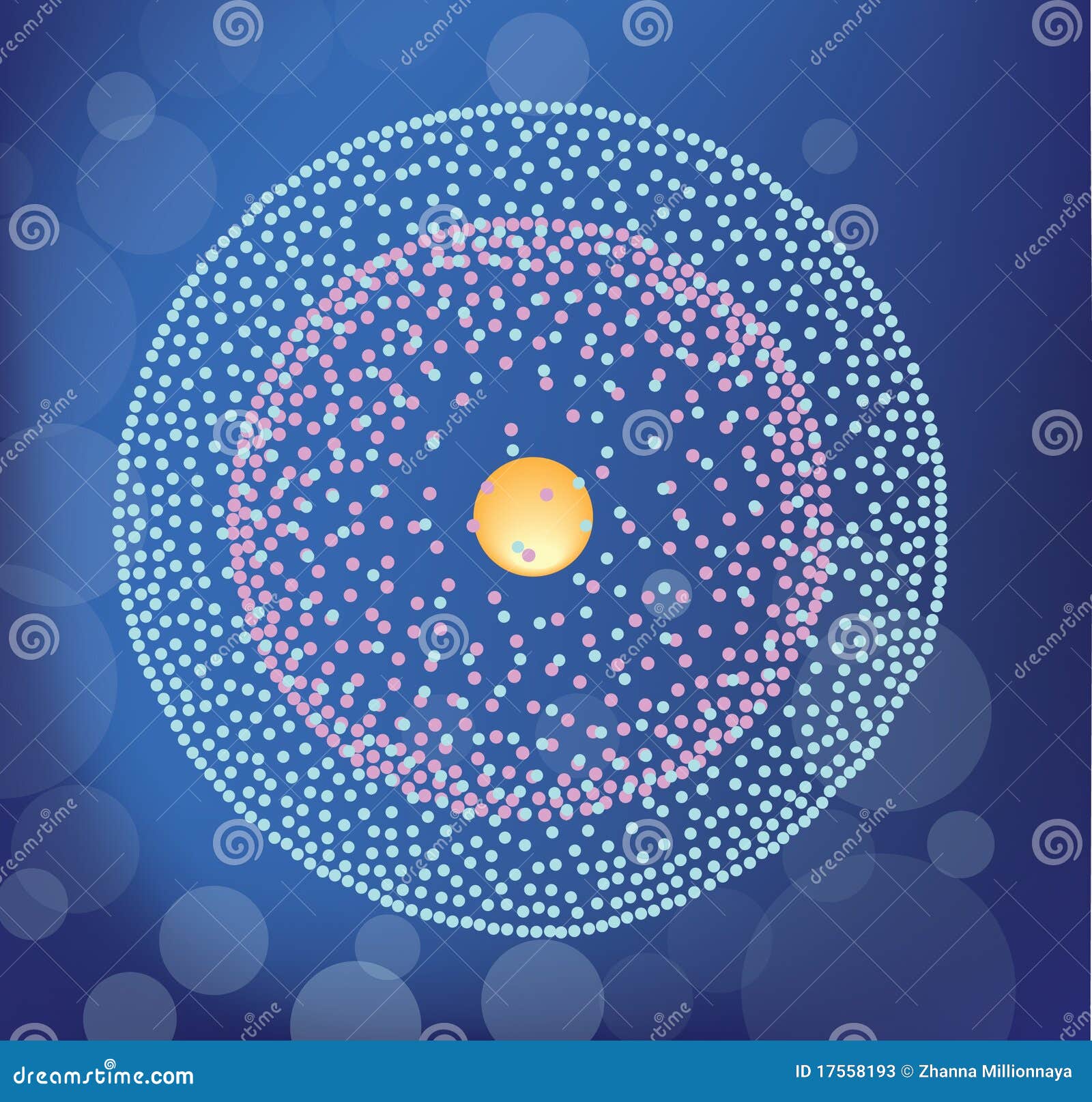 Atom Structure Model, Nucleus Of Protons And Neutrons, Orbital ...