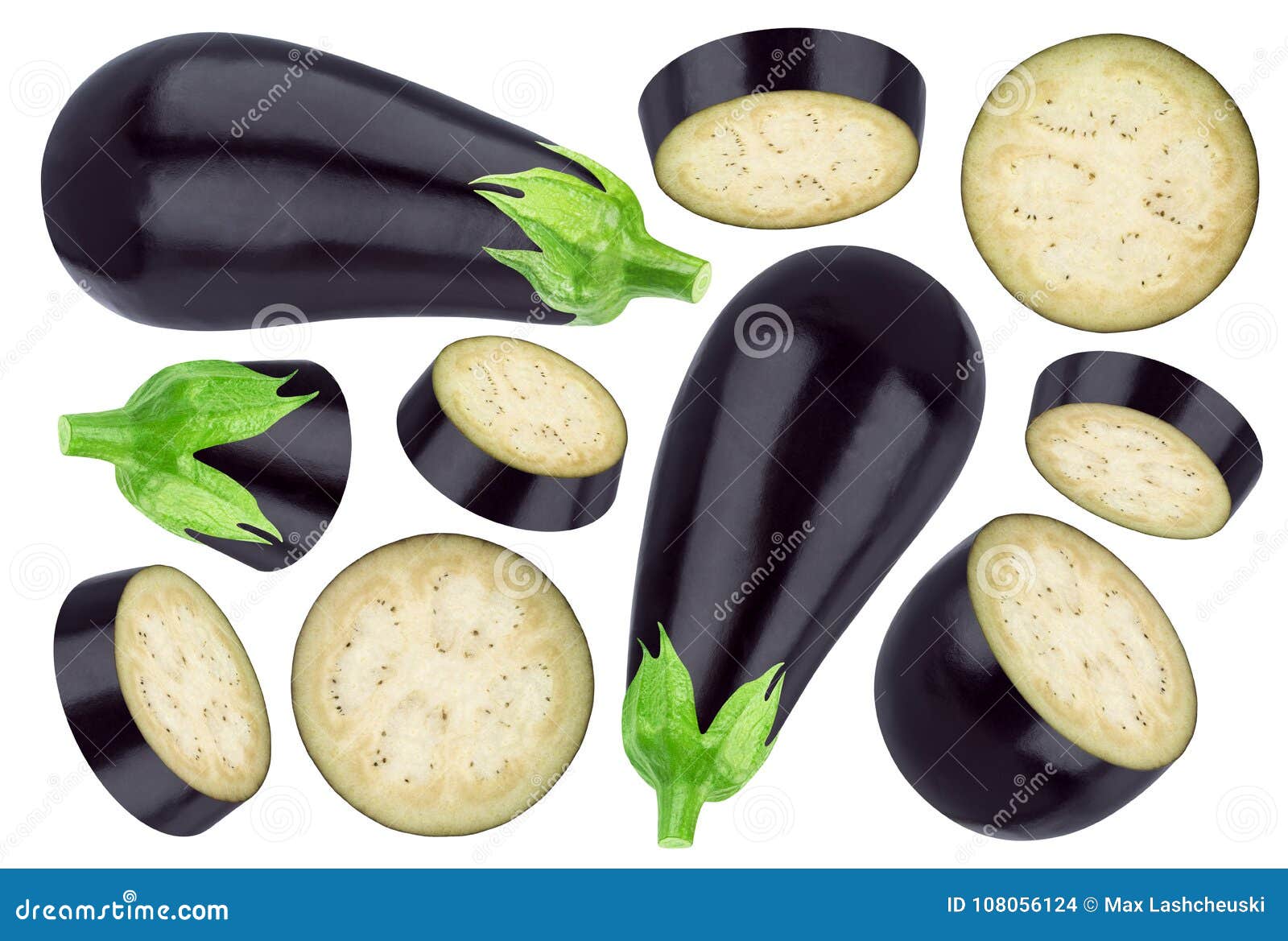 Beringela Isolada No Fundo Branco Foto de Stock - Imagem de vegetariano ...