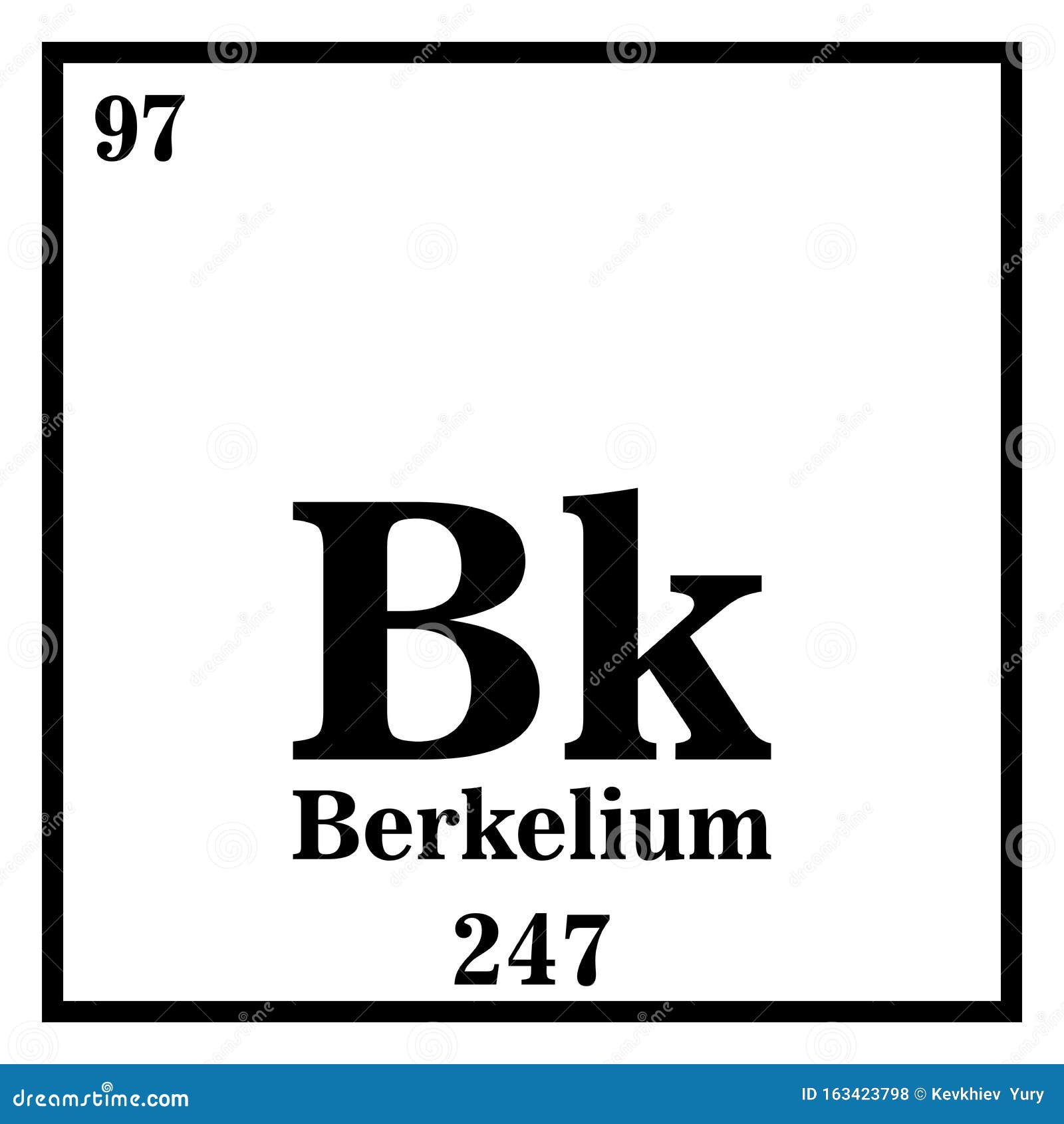 Berkelium On Periodic Table Of The Elements, With Element Symbol Bk ...