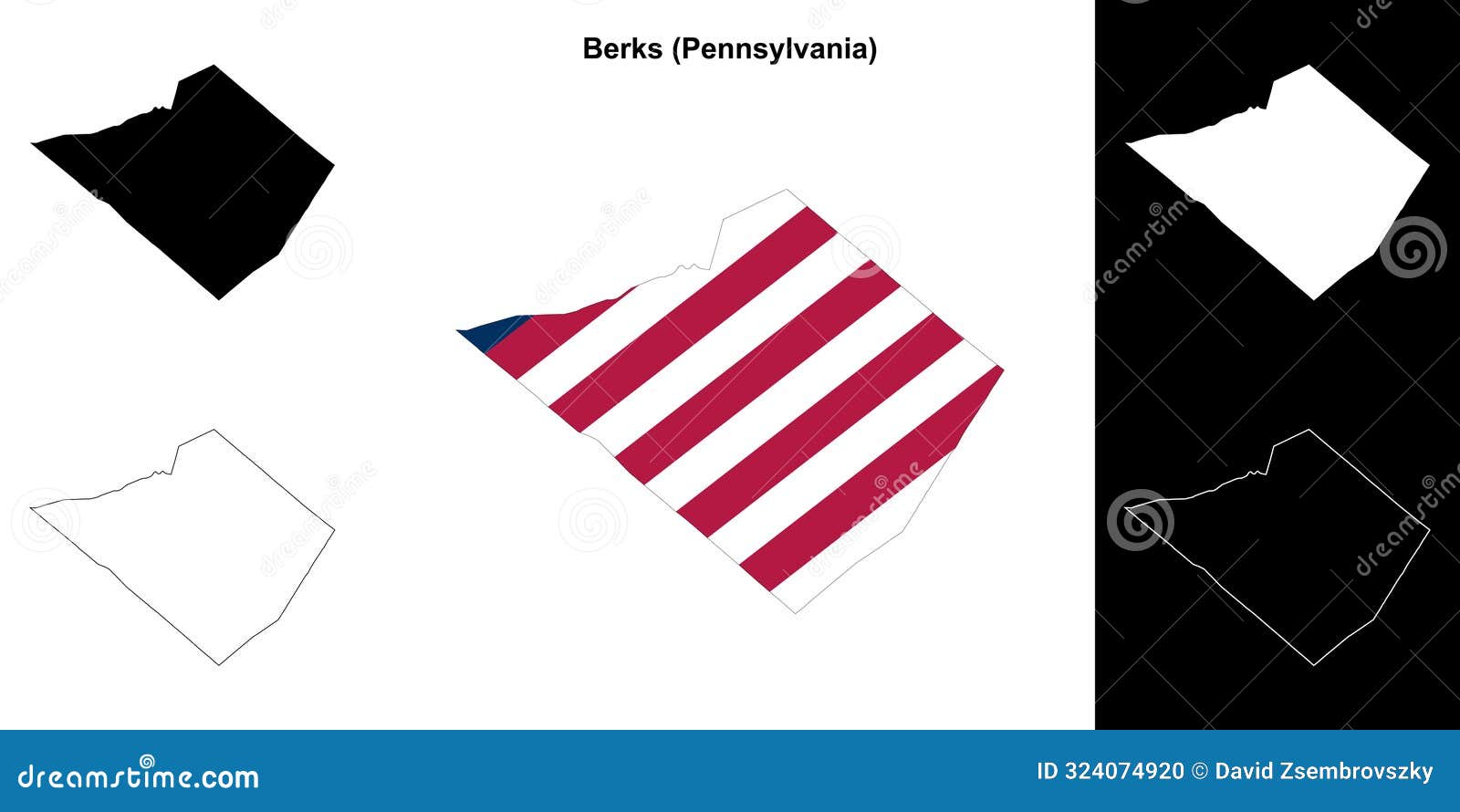 Map Of Berks County In Pennsylvania State On White Background. Single ...