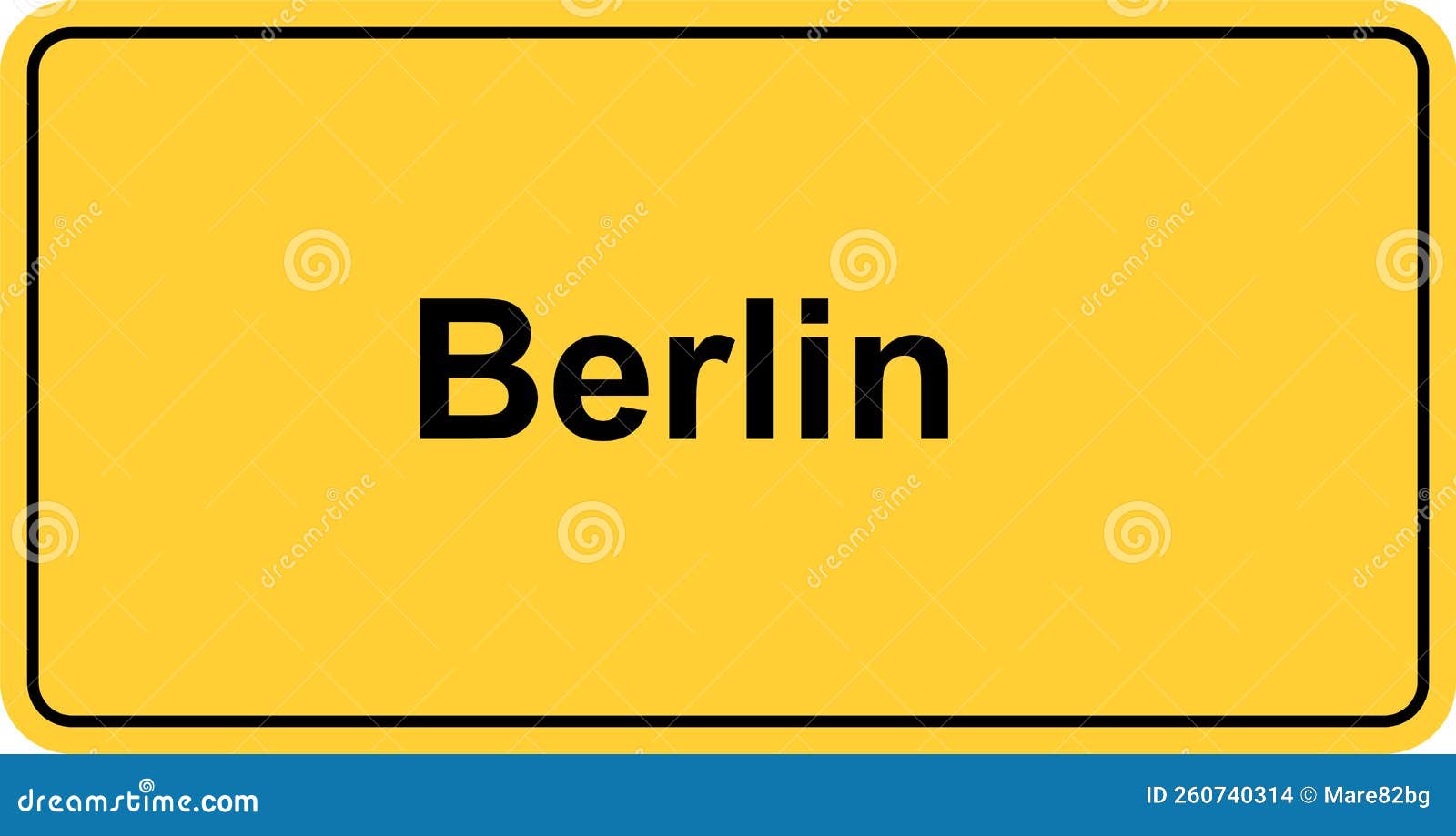 Berlin Germany Road Sign, Yellow Vector Illustration Stock Vector ...