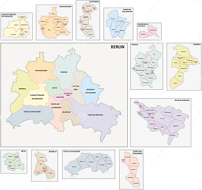 Berlin administrative map stock vector. Illustration of administrative ...