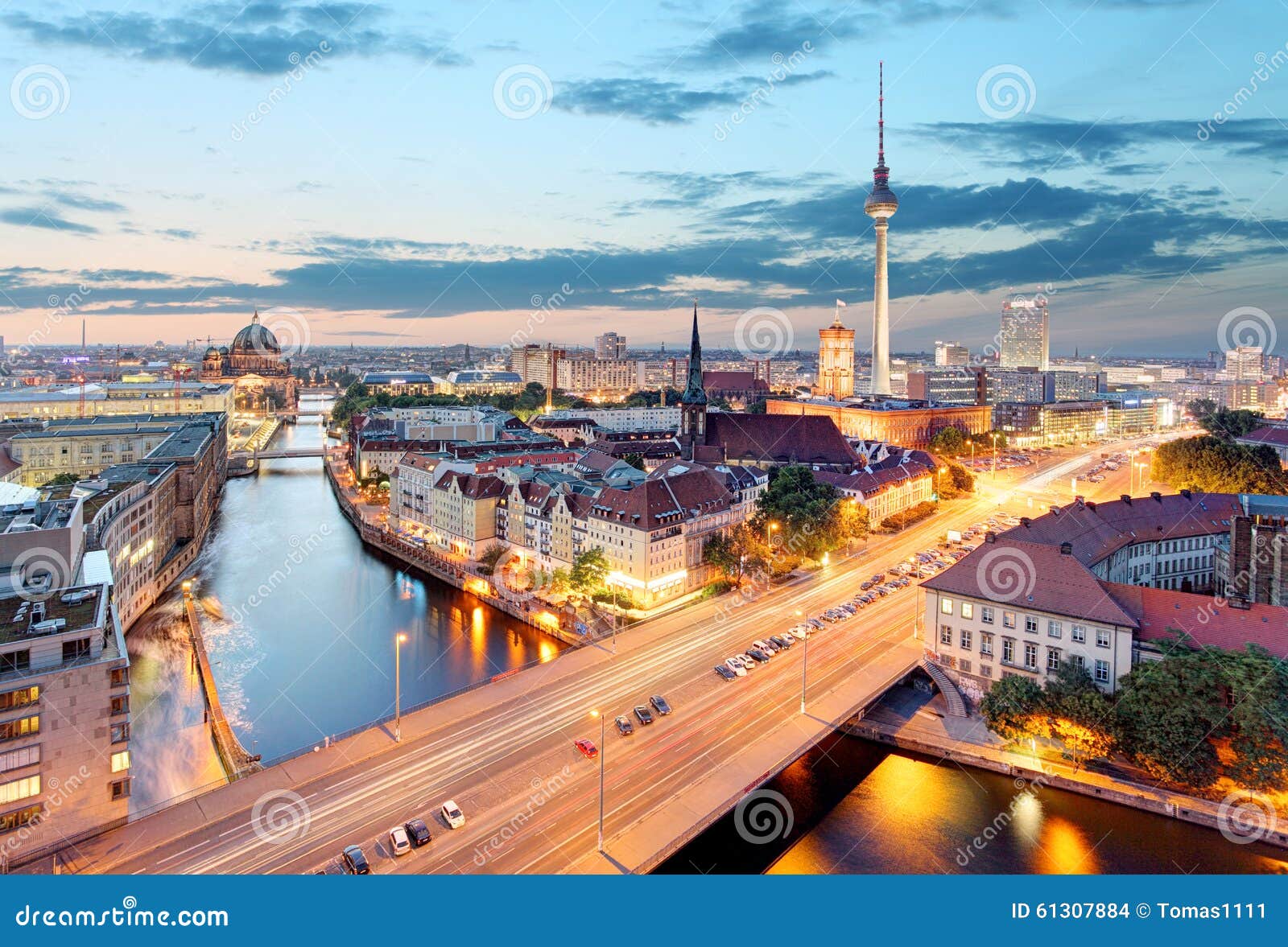 Berlin. Aerial View of Berlin during Beautiful Sunset Stock Photo ...