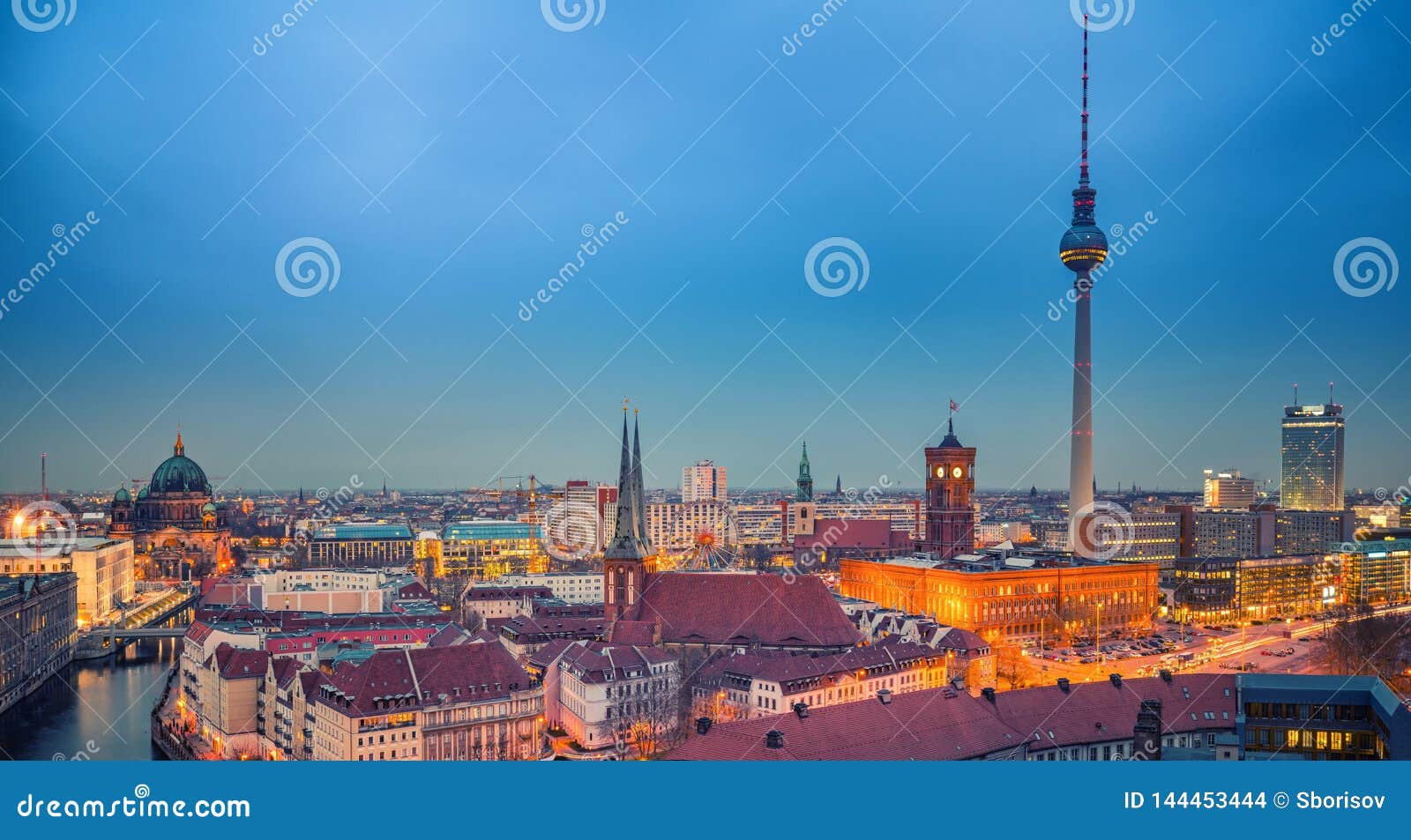 Berlin Aerial View, Germany Editorial Stock Image - Image of evening ...