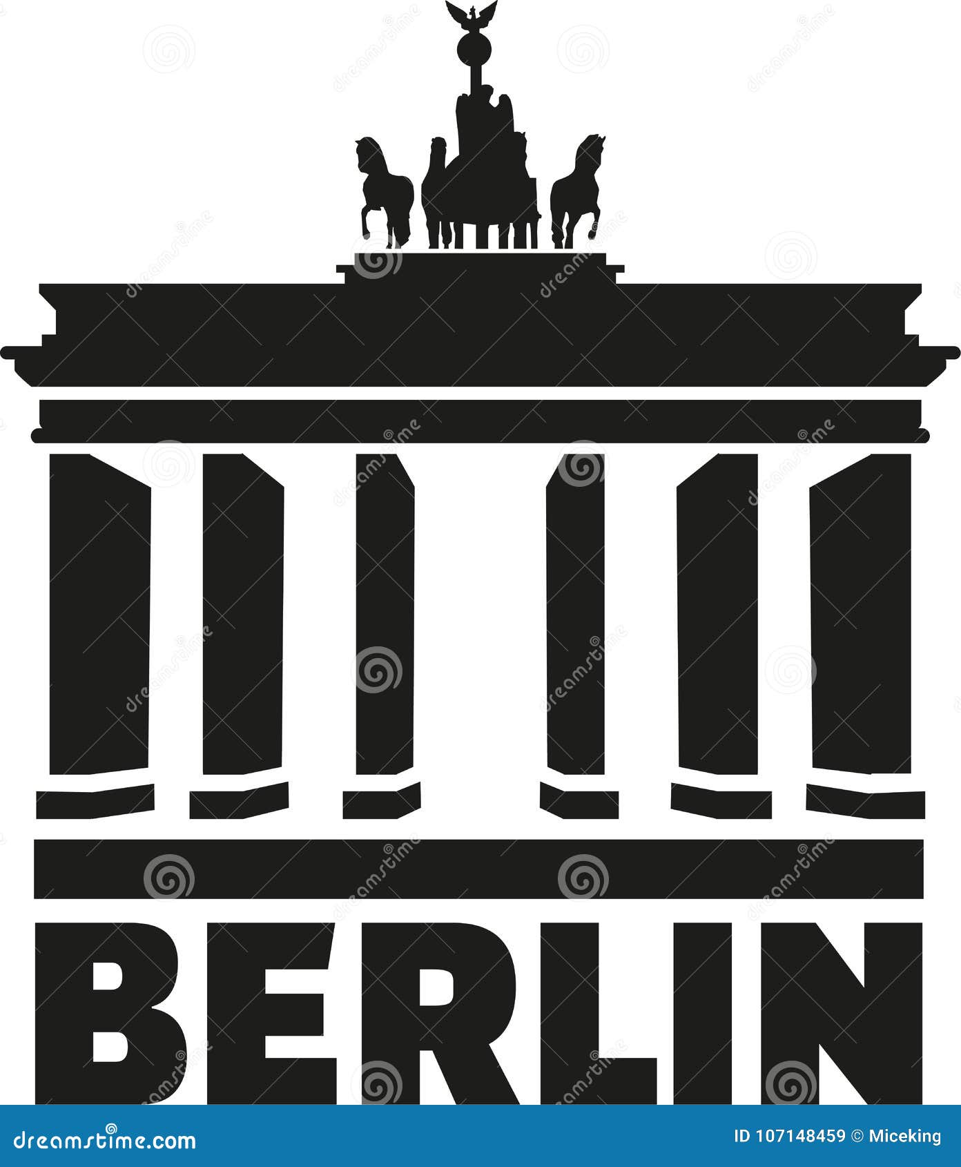 Berlin Brandenburg Gate stock vector. Illustration of monument - 107148459