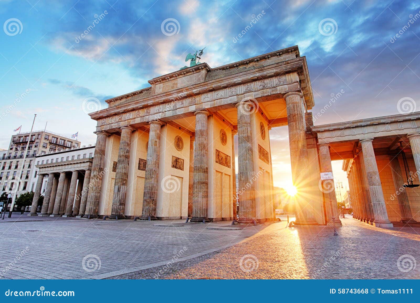 Berlin, Brandenburg Gate, Germany Stock Photo - Image of sunset ...