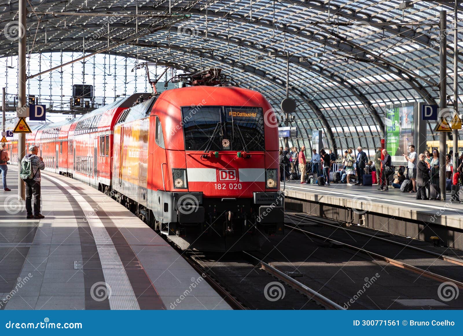 Berlin Central Station Train Stock Image - Image of waiting ...