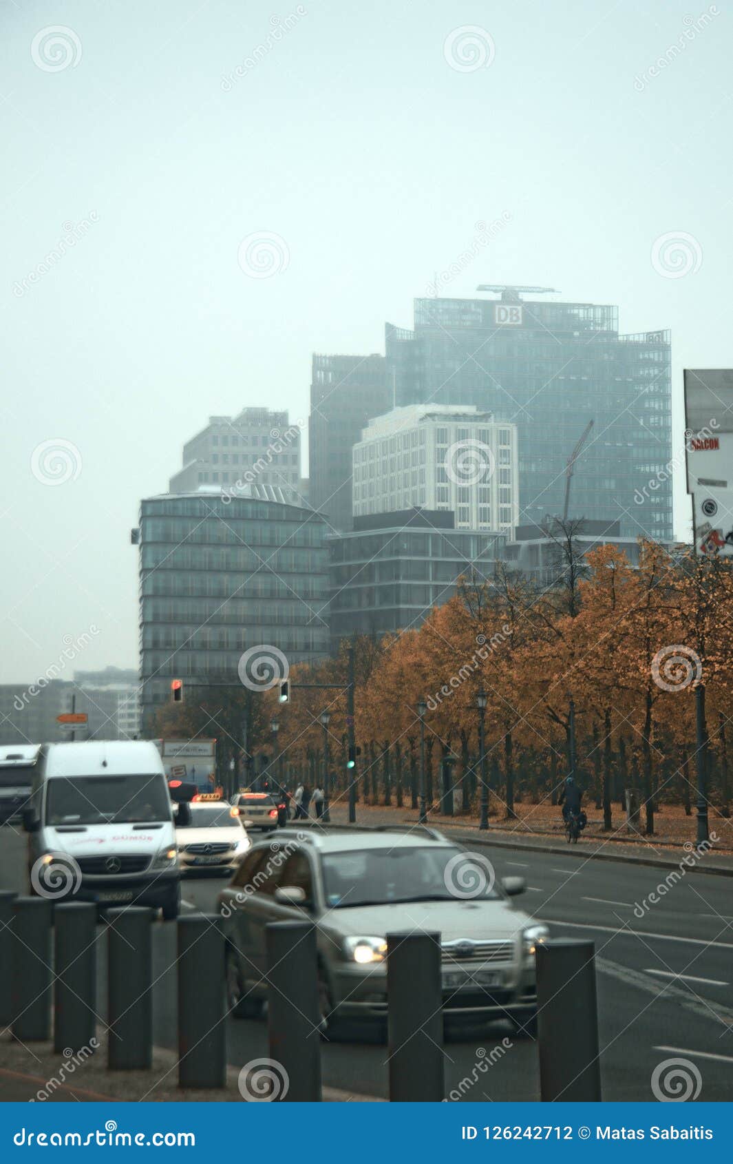 Berlin citi in smog editorial photography. Image of street - 126242712