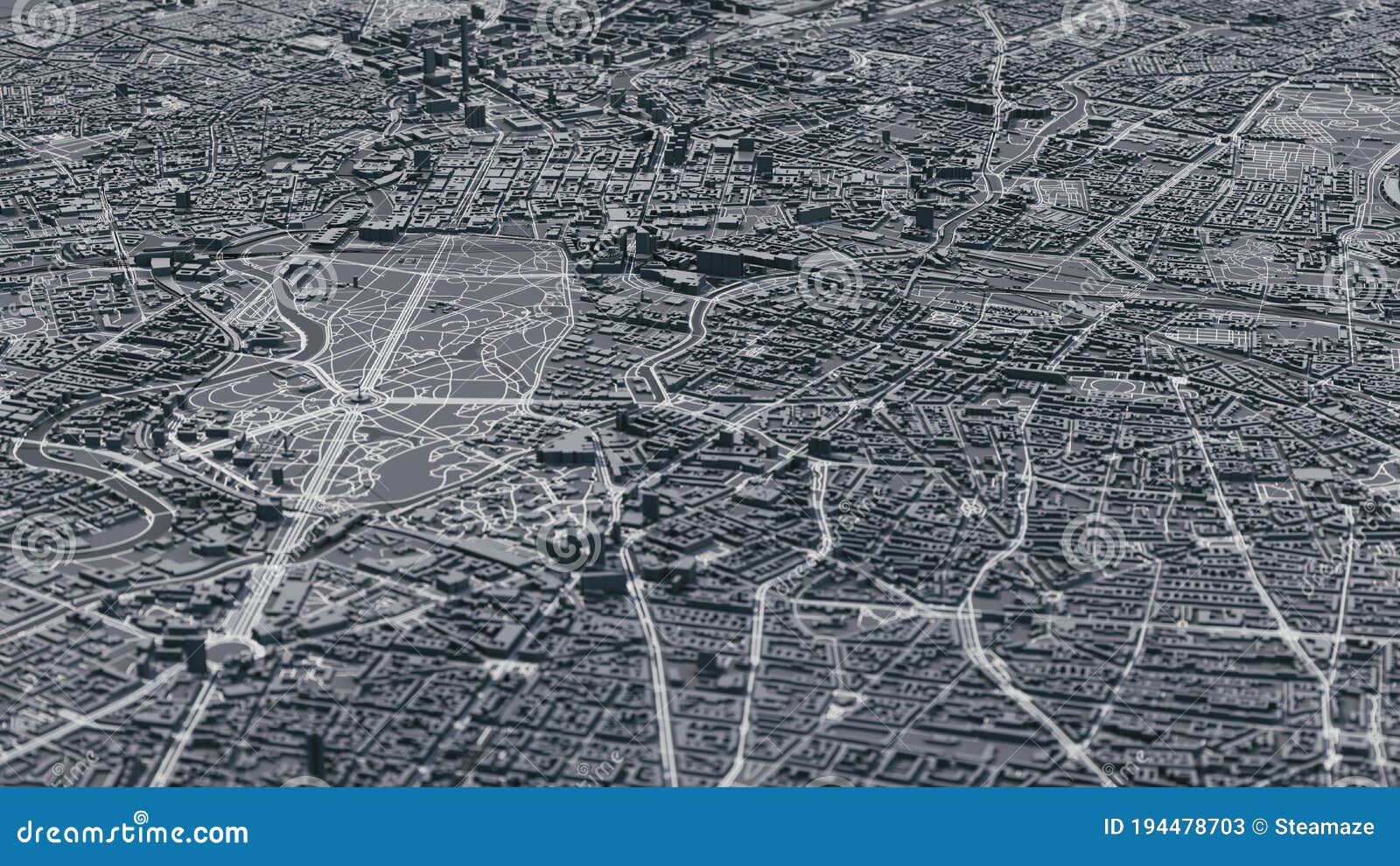 Berlin city 3d map. stock illustration. Illustration of architecture ...