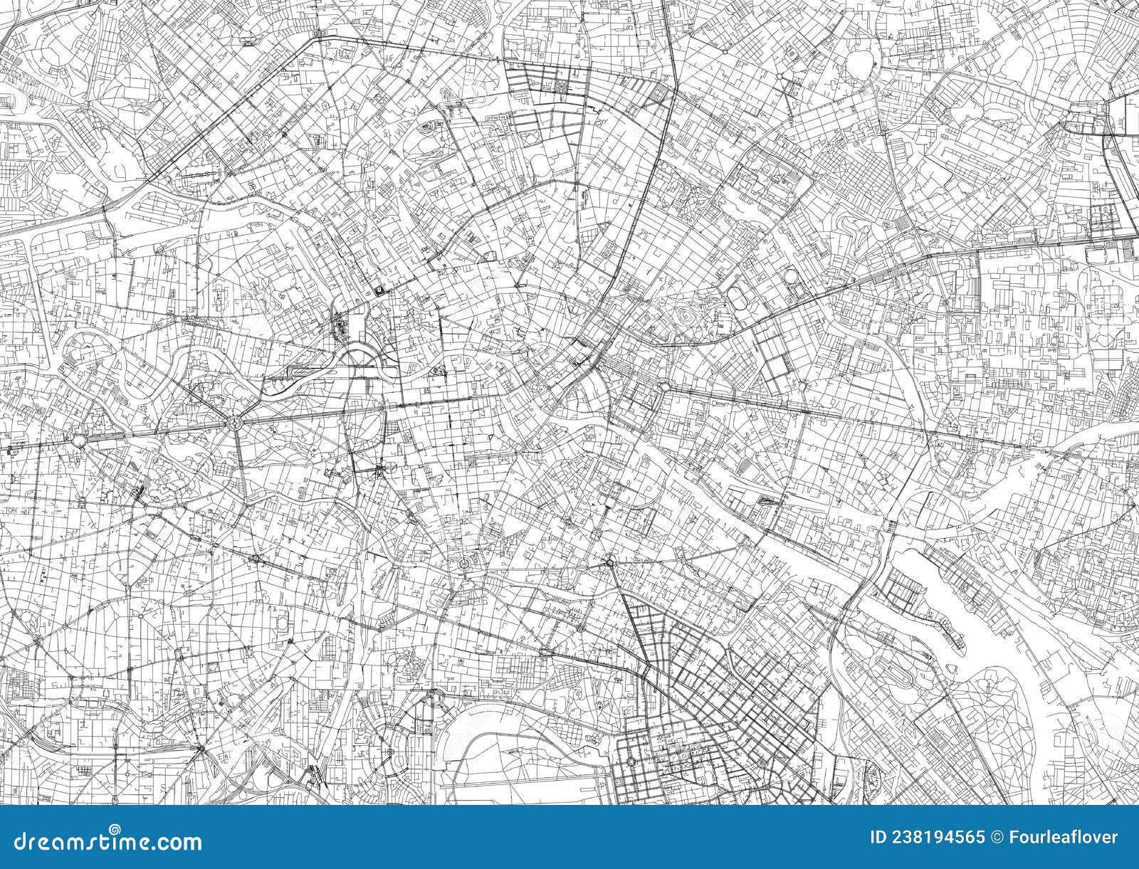 Berlin City Map. Detailed Map of Berlin Germany Stock Vector ...