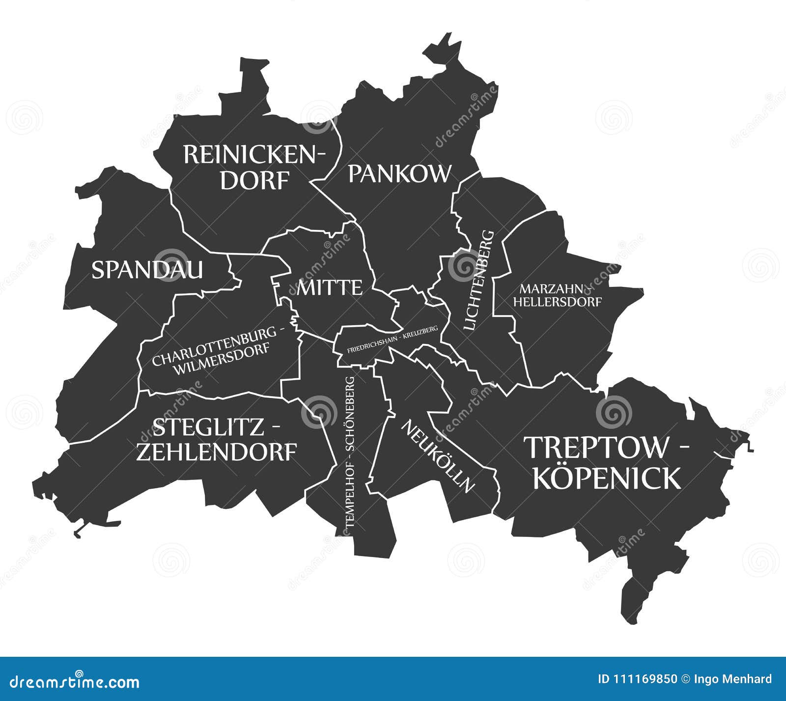 Berlin City Map Germany DE Labelled Black Illustration Stock Vector ...