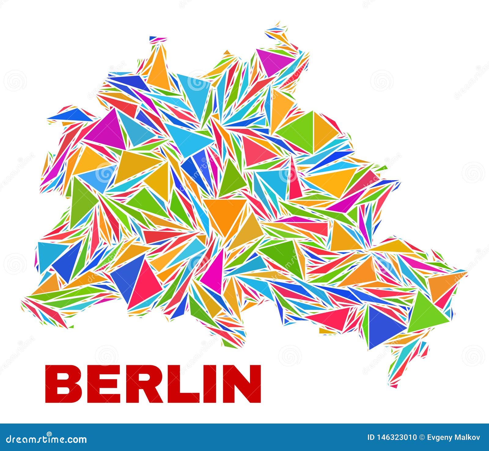 Berlin City Map - Mosaic of Color Triangles Stock Vector - Illustration ...