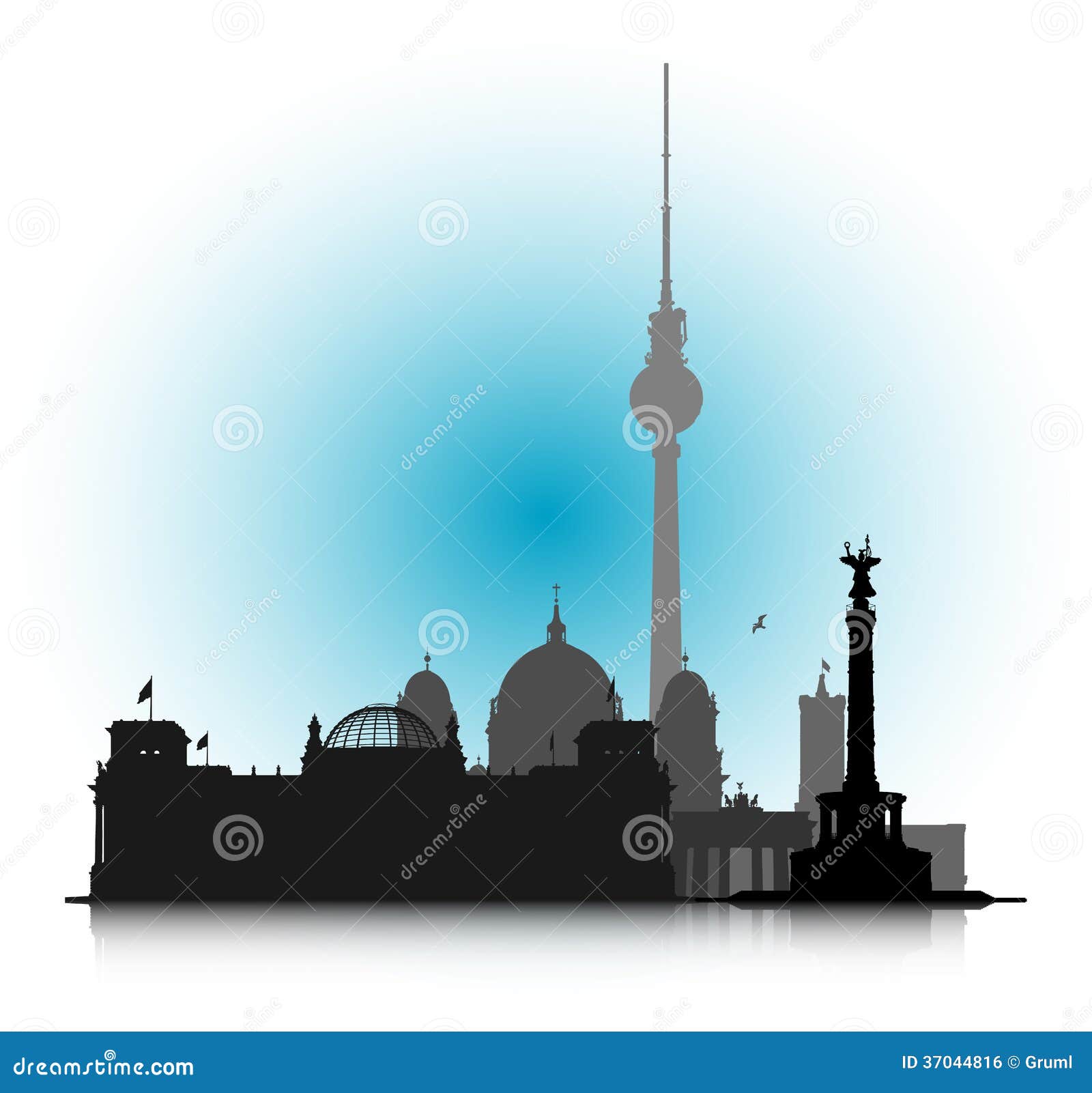 Berlin Cityscape ilustración del vector. Ilustración de senado - 37044816