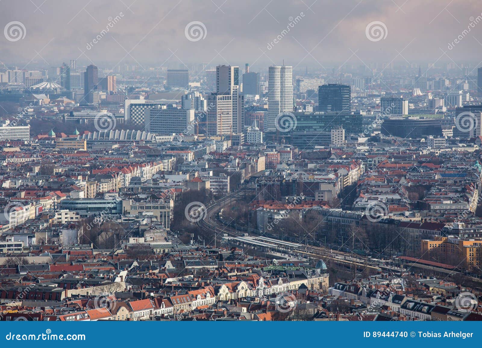 Berlin Cityscape from Above Stock Photo - Image of monument, traffic ...