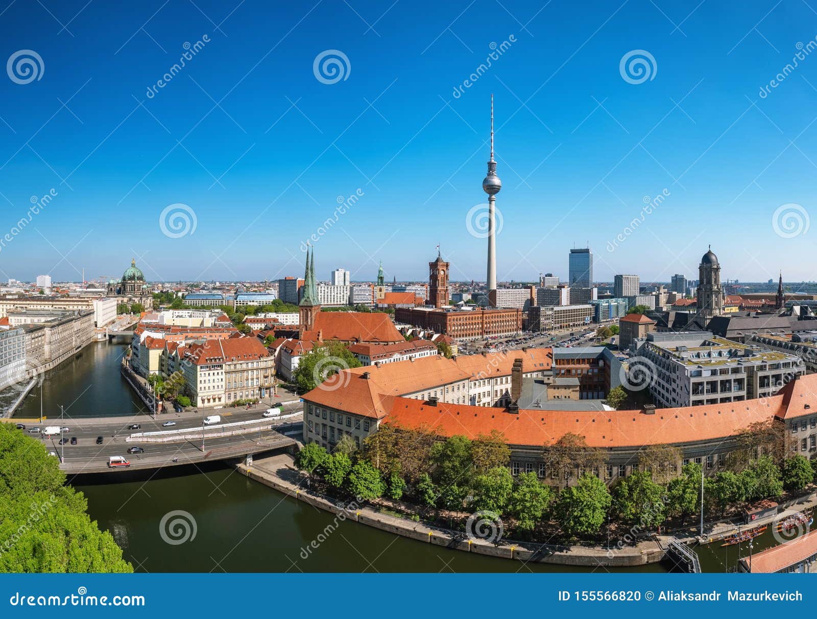 Berlin Cityscape with Berlin Cathedral and Television Tower Stock Photo ...