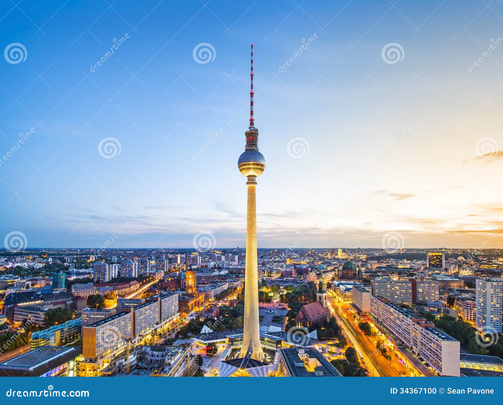 Berlin Cityscape stock photo. Image of aerial, fischerinsel - 34367100