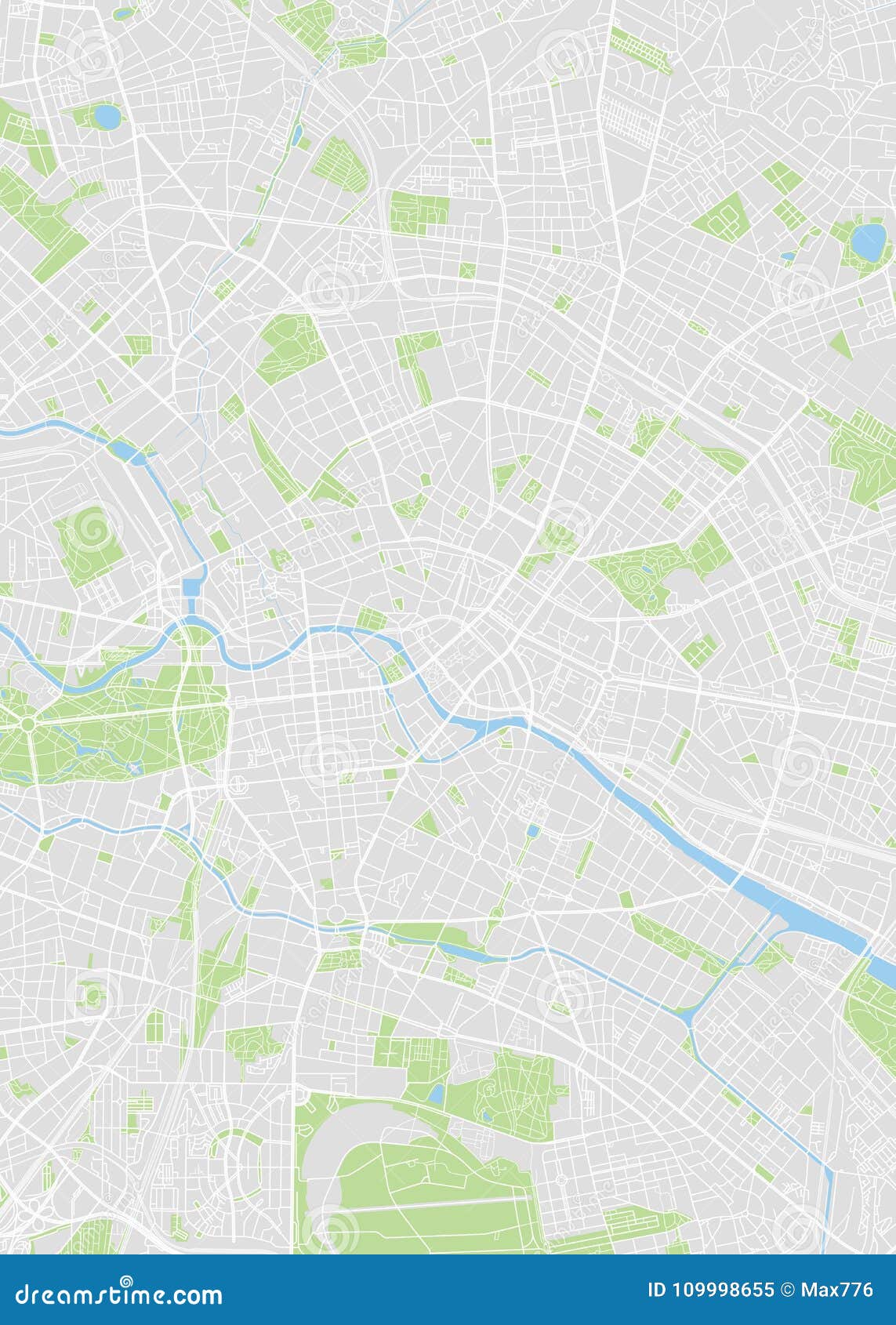 Berlin colored vector map stock vector. Illustration of polygraphy ...