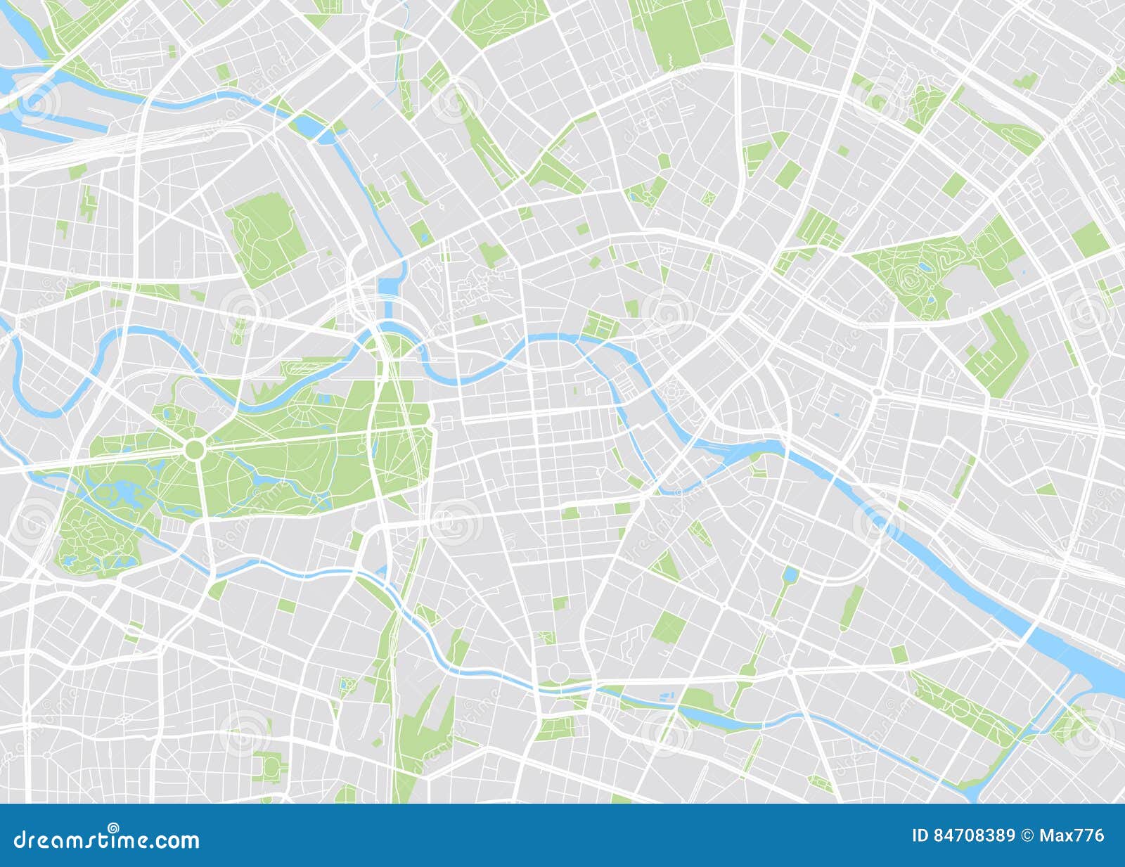 Berlin colored vector map stock vector. Illustration of architecture ...