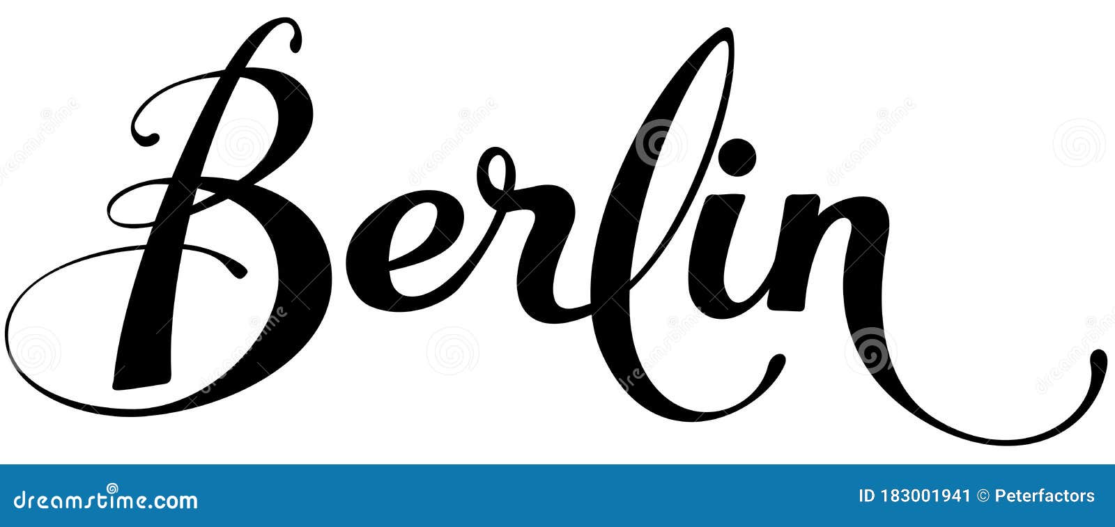Berlin - Custom Calligraphy Text Stock Vector - Illustration of curve ...