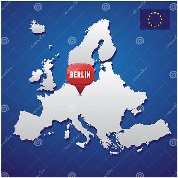 Berlin on european map stock vector. Illustration of continent - 29408088