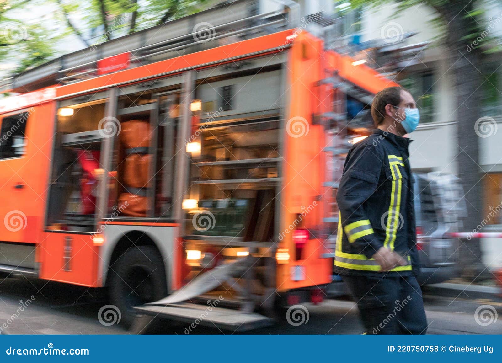 Firefighters action editorial stock photo. Image of fighting - 220750758