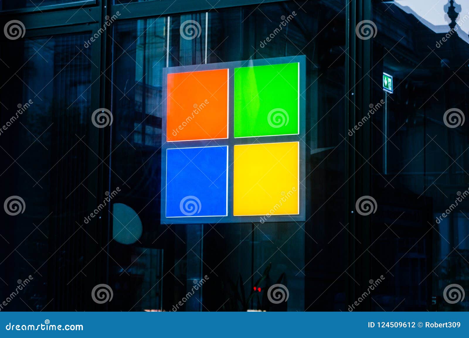 Microsoft Logo On An Office Tower Exterior Editorial Photo ...