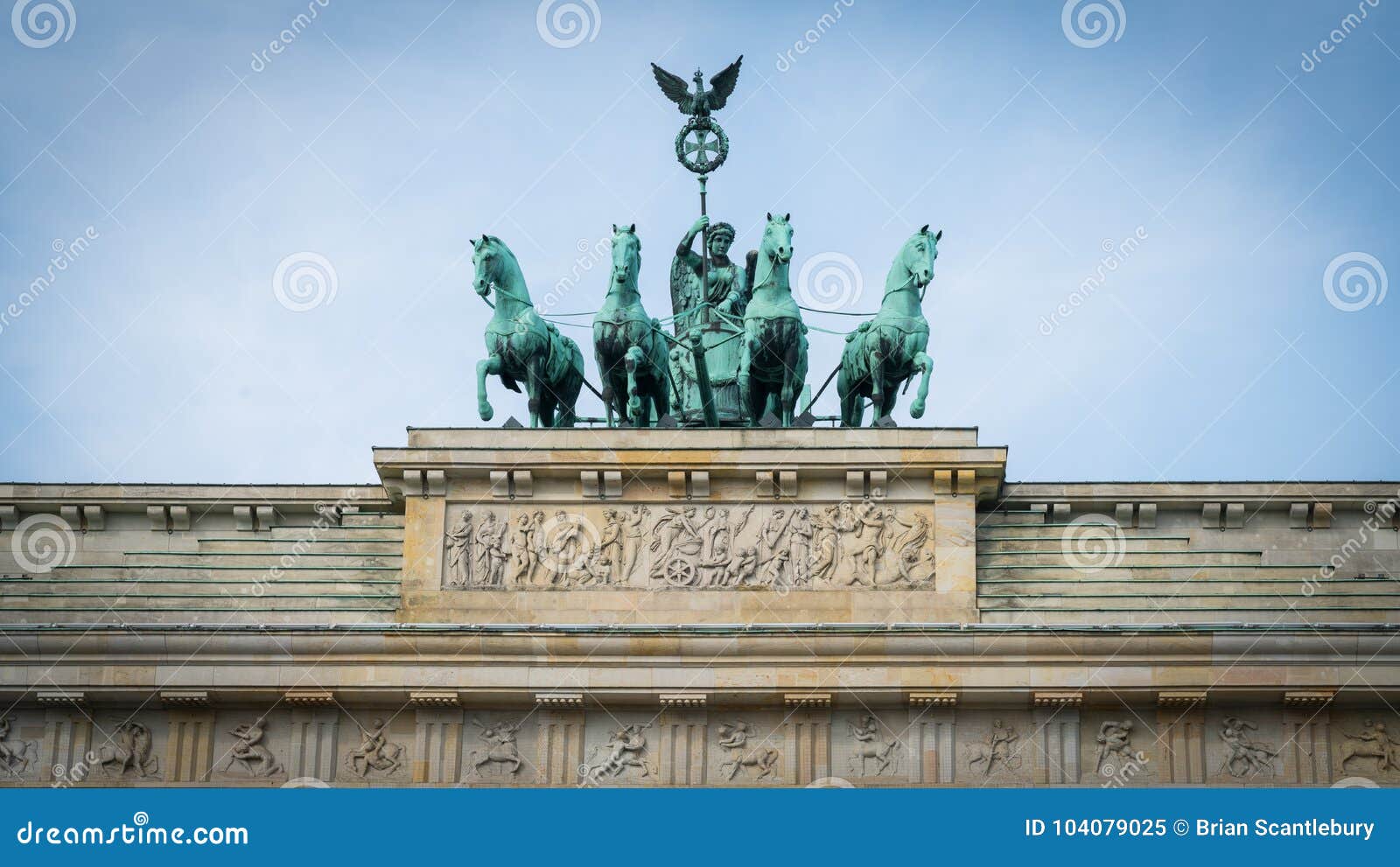 Bronze Statue Four Hourses Pulling Chariot on Top of the Branden ...