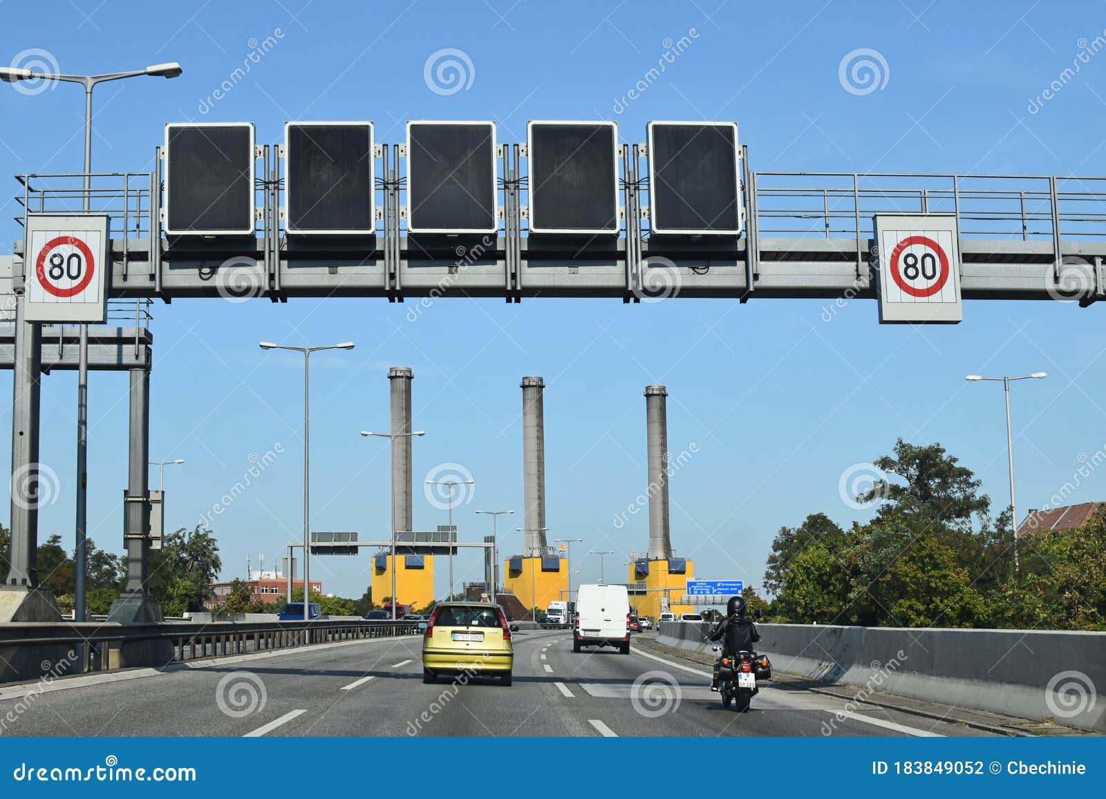 Scene on the Berlin Freeway A100 with Different Vehicles Editorial ...
