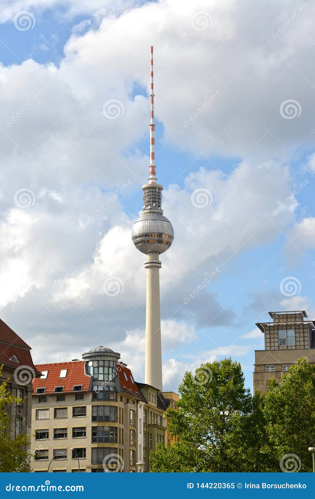BERLIN, GERMANY. the Berlin Television Tower Against the Background of ...