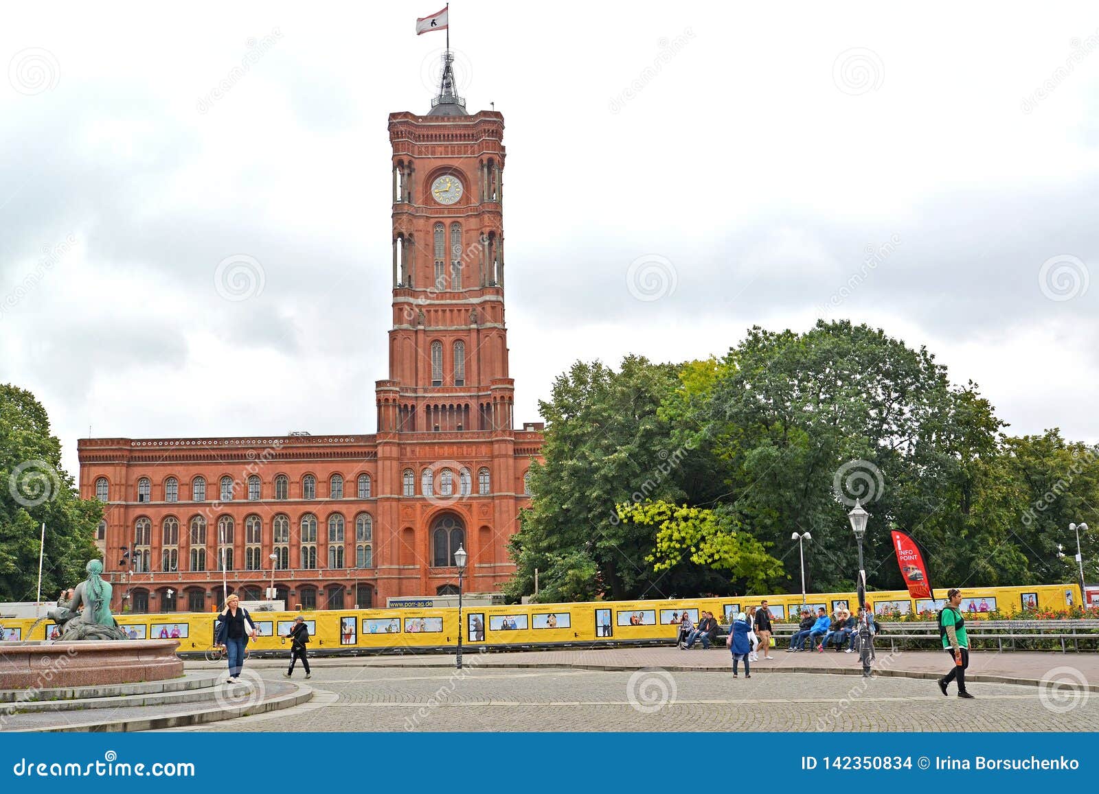 BERLIN, GERMANY. a View of the Red Town Hall in Cloudy Day Editorial ...