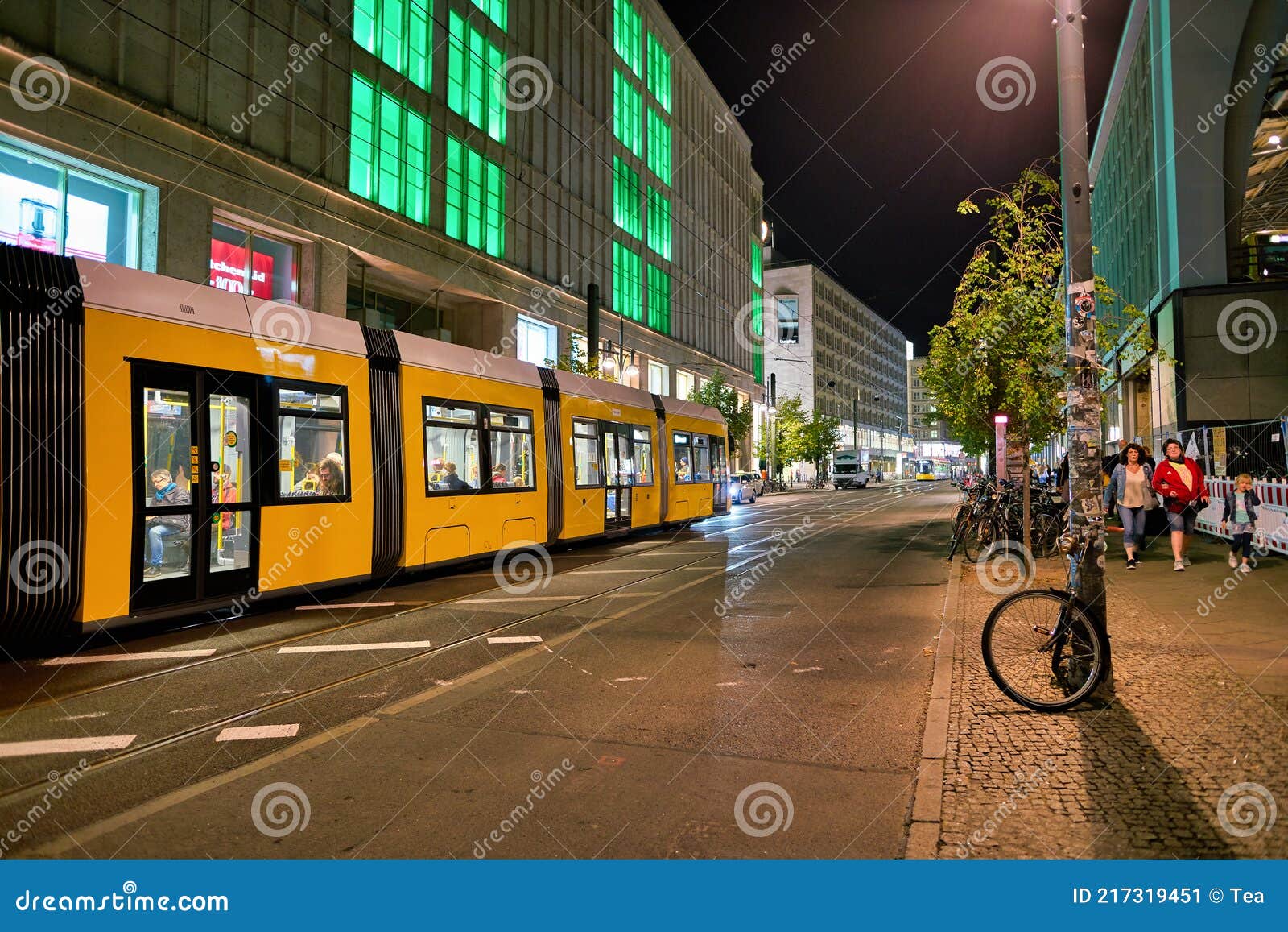 Bombardier Flexity Berlin Seen in the Nighttime Editorial Photo - Image ...