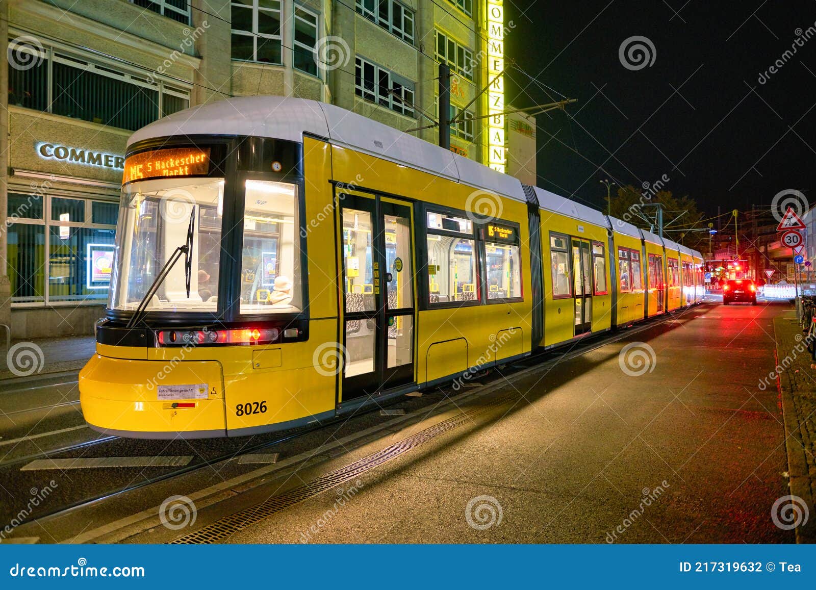 Bombardier Flexity Berlin Seen in the Nighttime Editorial Photography ...