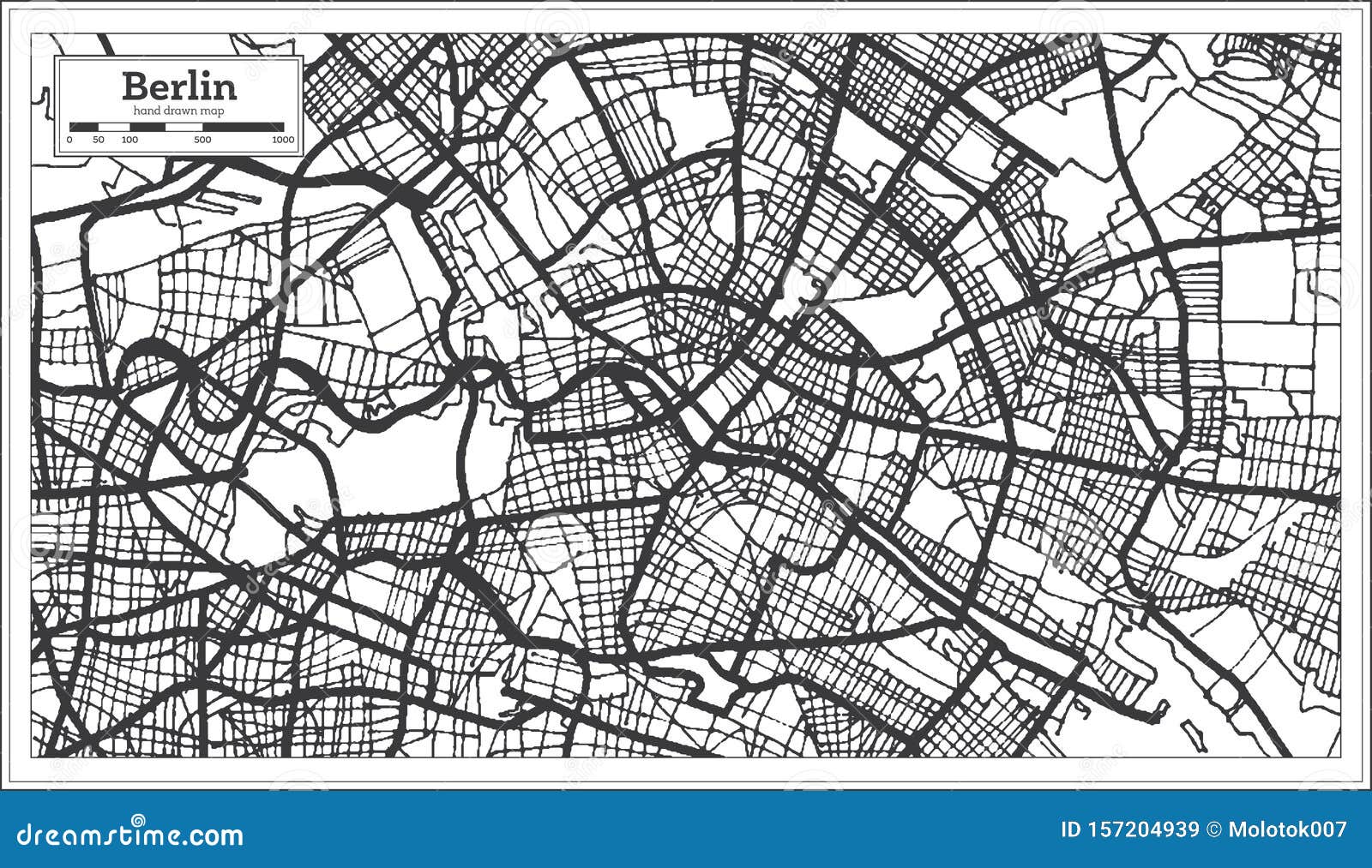 Berlin Germany City Map In Retro Style In Golden Color. Outline Map ...