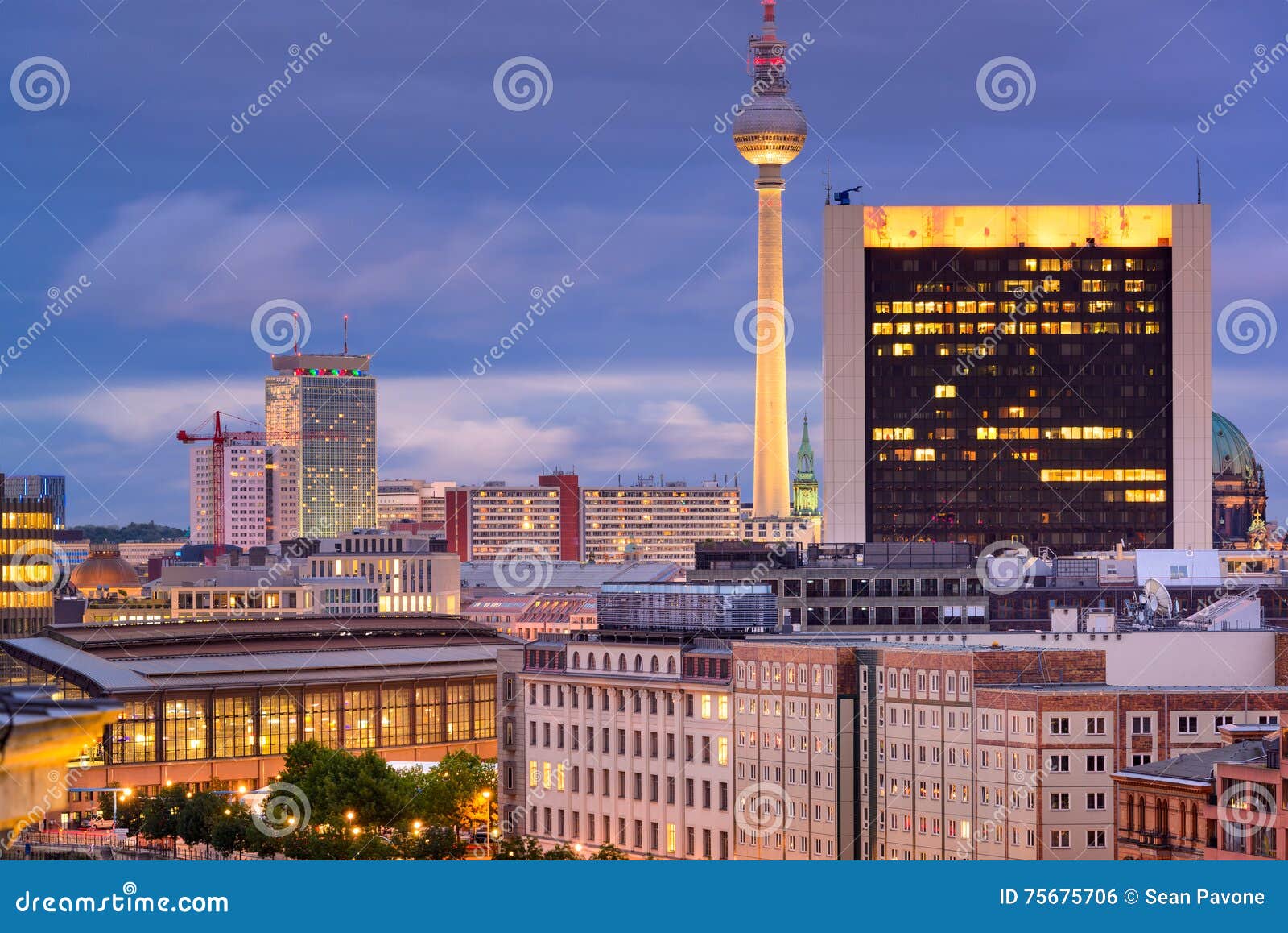 Berlin, Germany Cityscape stock photo. Image of night - 75675706