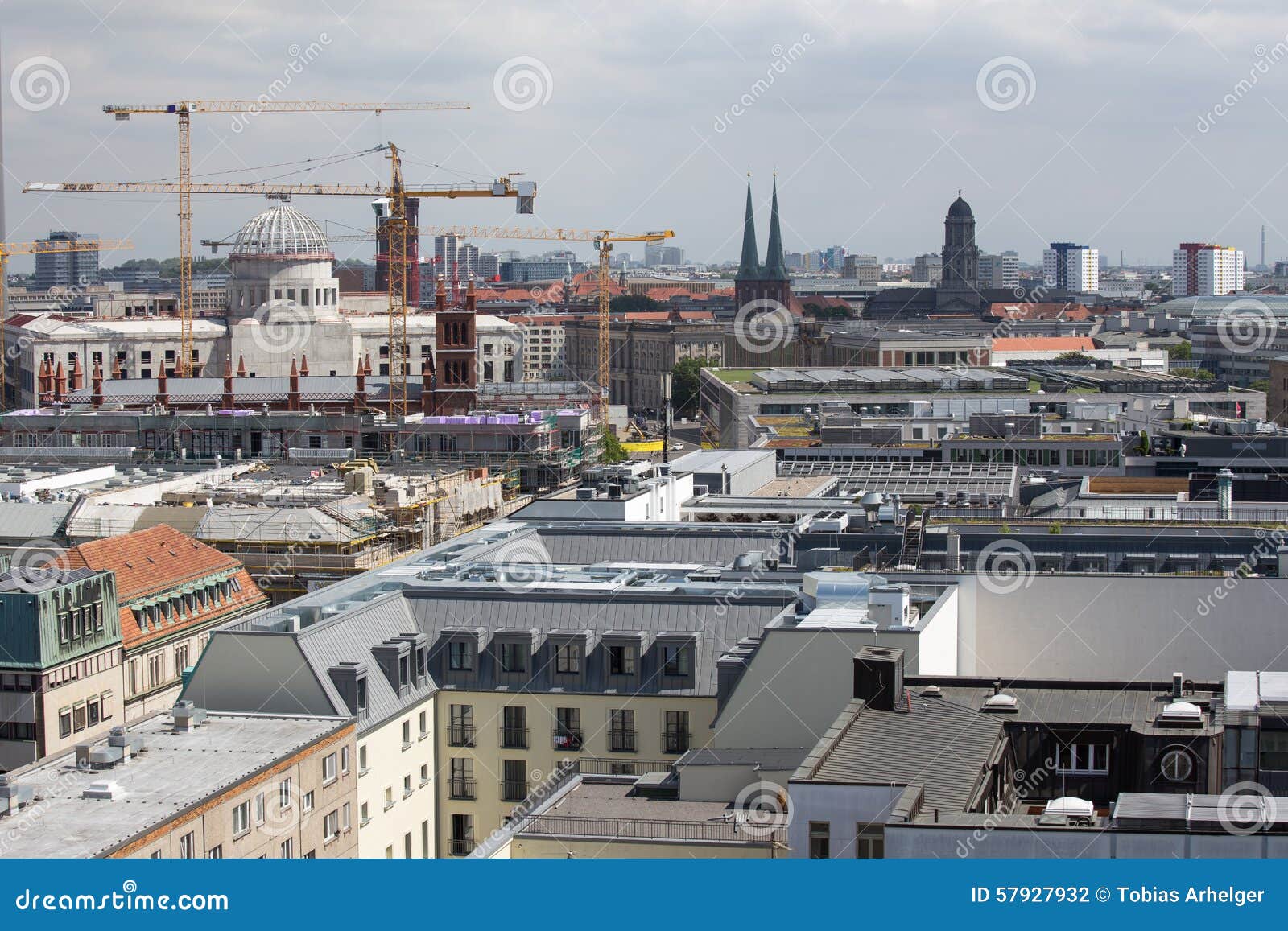 Berlin Germany Cityscape View from Above Stock Photo - Image of central ...