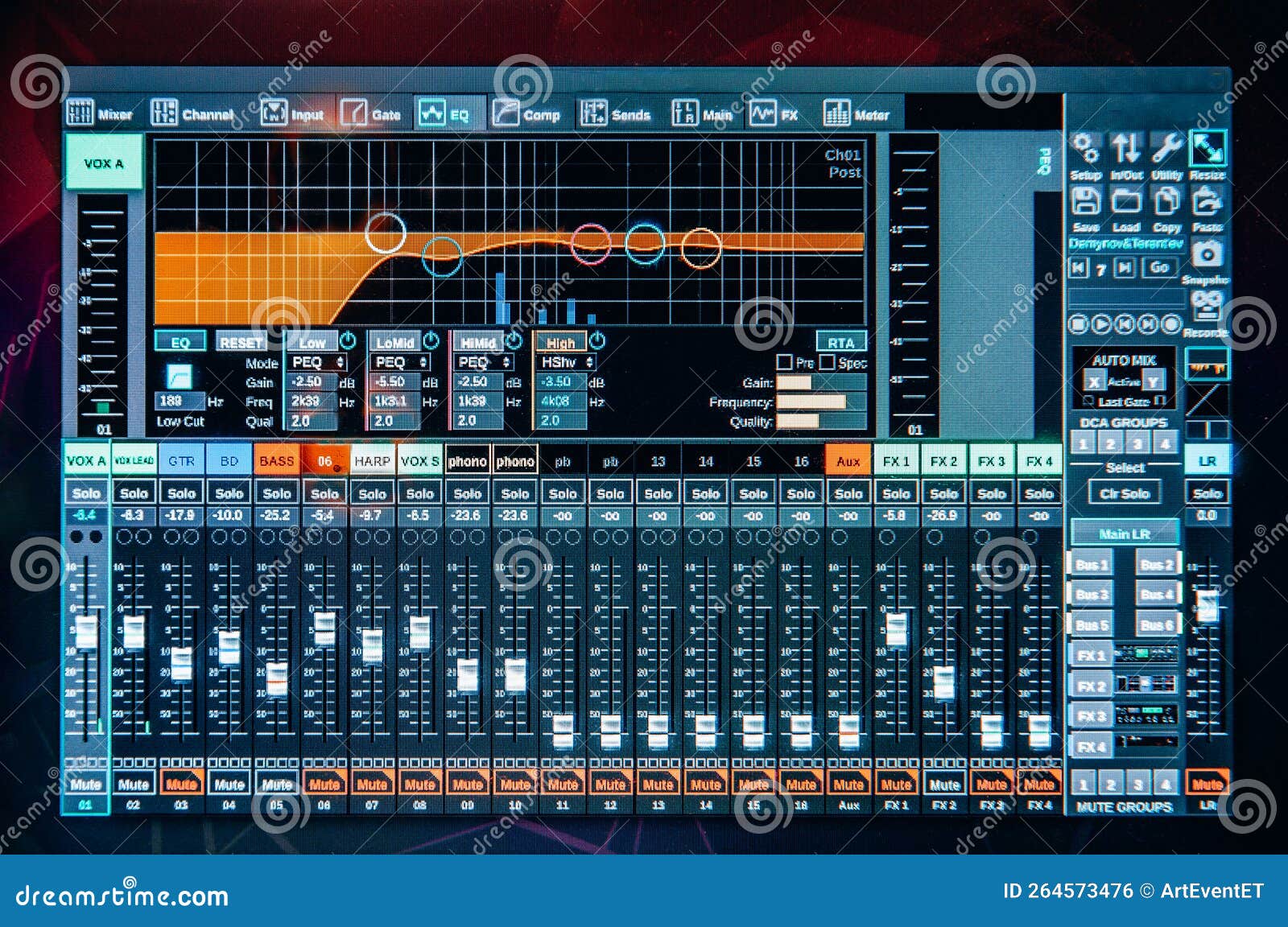 Sound and Light Mixer Console on Tablet Stock Photo - Image of mixing ...