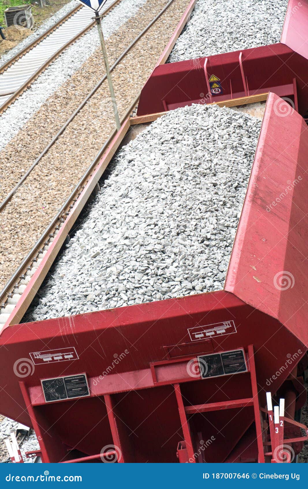 Cargo Train with Aggregate Stones Stock Photo - Image of delivery ...