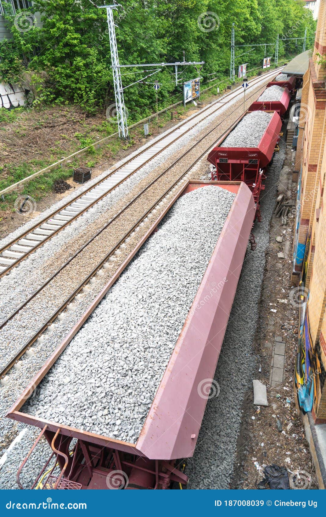 Cargo Train with Aggregate Stones Stock Image - Image of locomotive ...