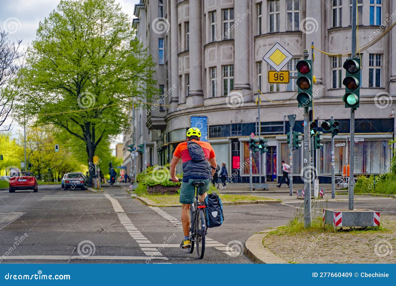Street Scene with a Cycleway in Downtown Berlin Editorial Stock Image ...