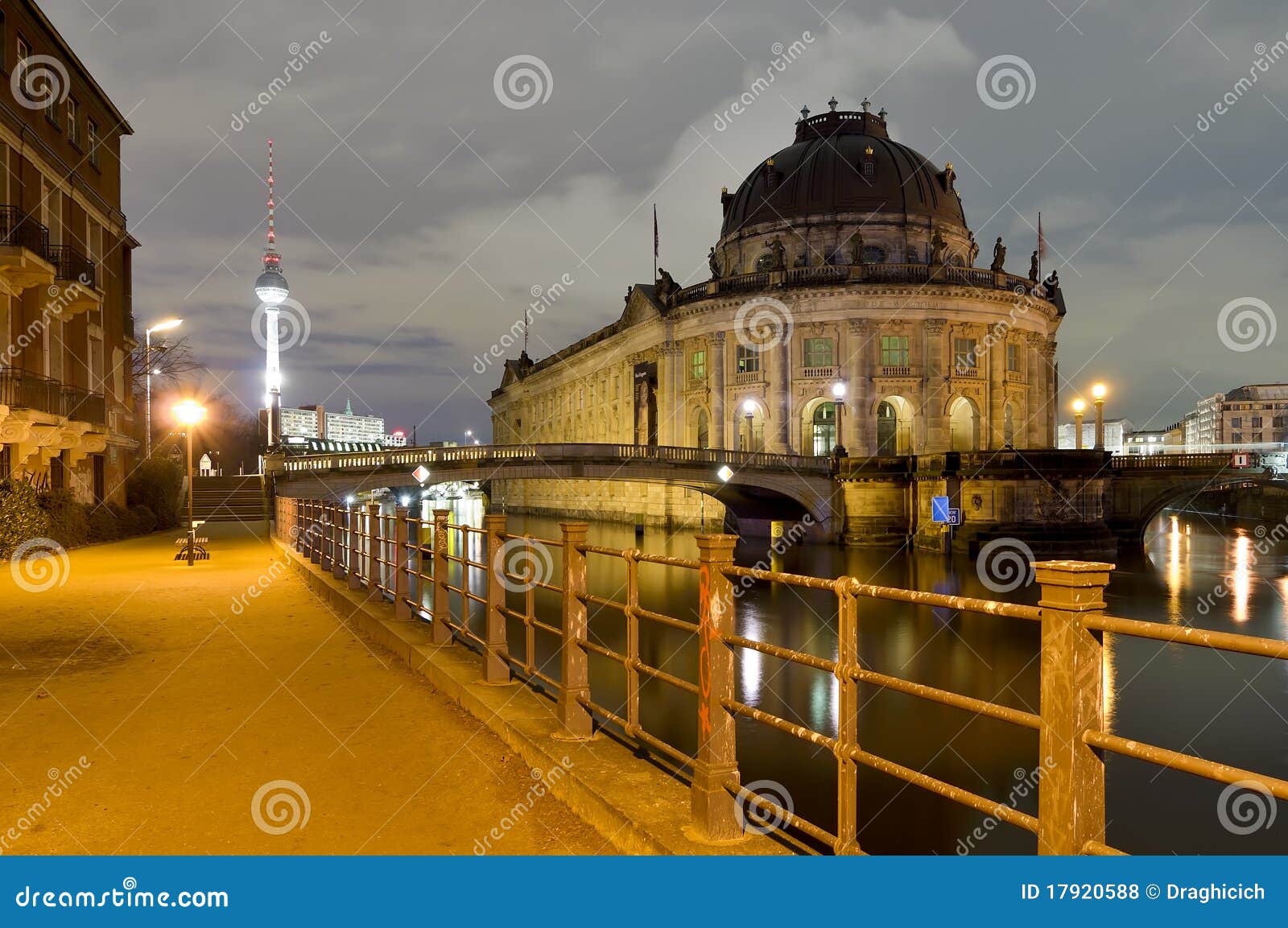 Berlin, germany, at night editorial stock photo. Image of historic ...