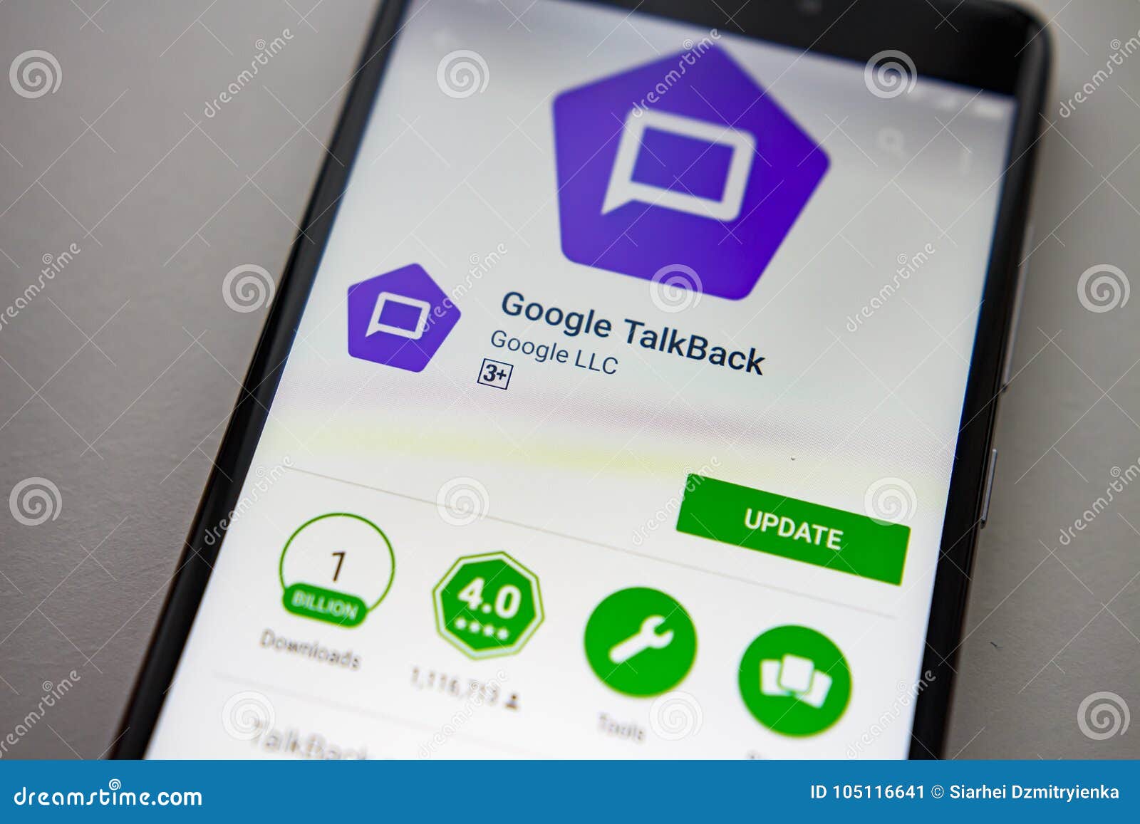 Berlin, Germany - November 19, 2017: Google TalkBack Application on ...