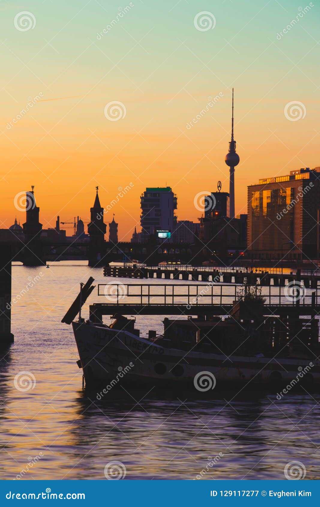 BERLIN, GERMANY, October 7, 2018: Old Ship on the Spree River in ...