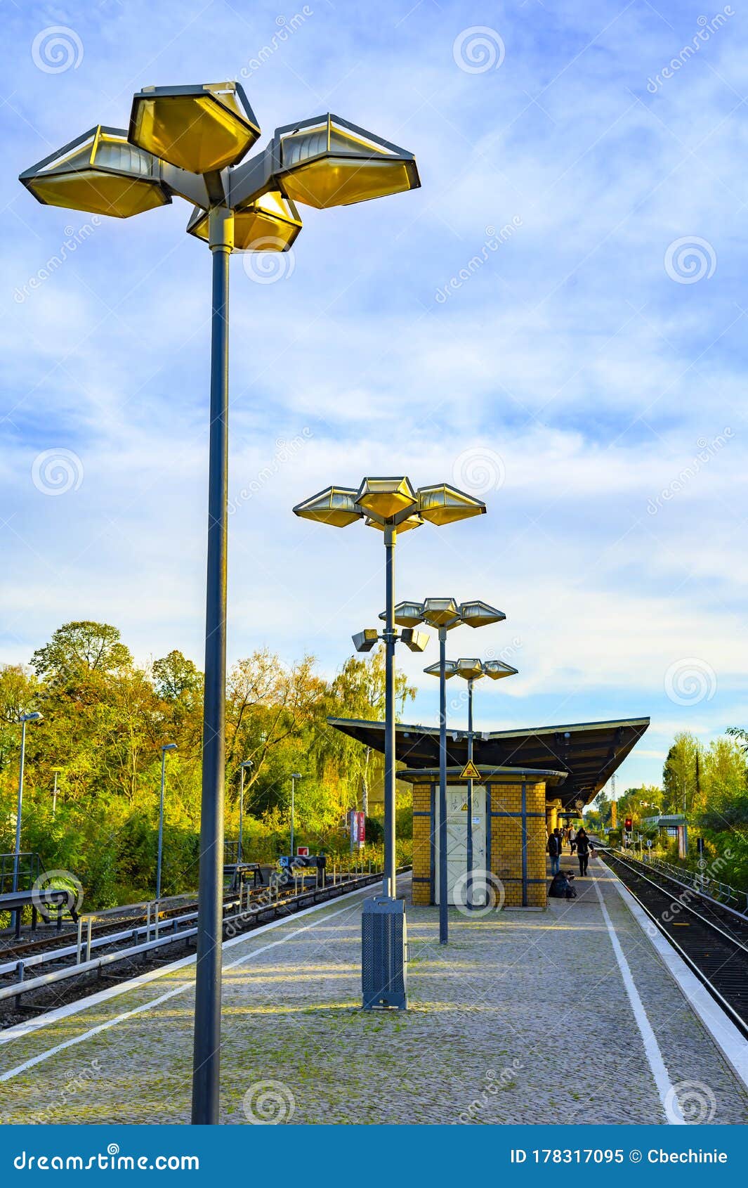 Row of Platform Lights at the Berlin-Lichtenrade Station of the Berlin ...