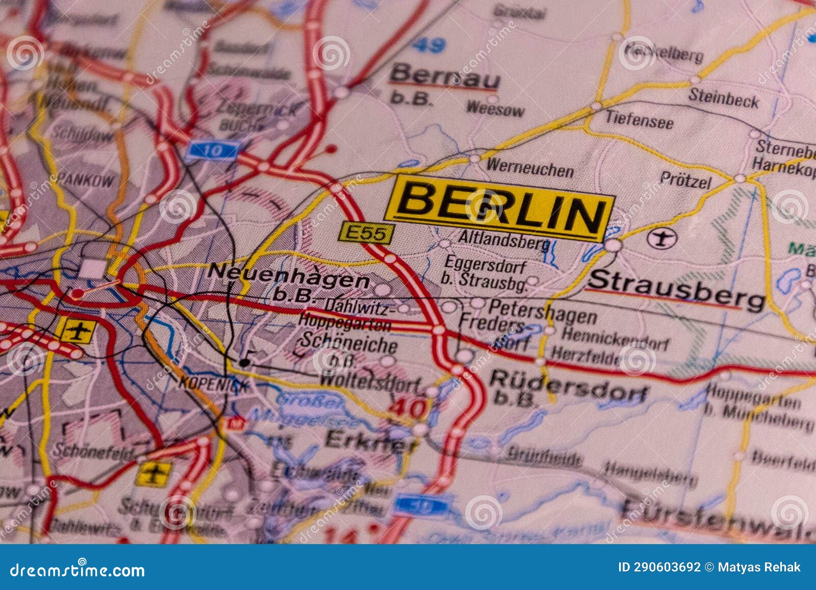 Berlin, Germany on a Road Ma Stock Photo - Image of international ...